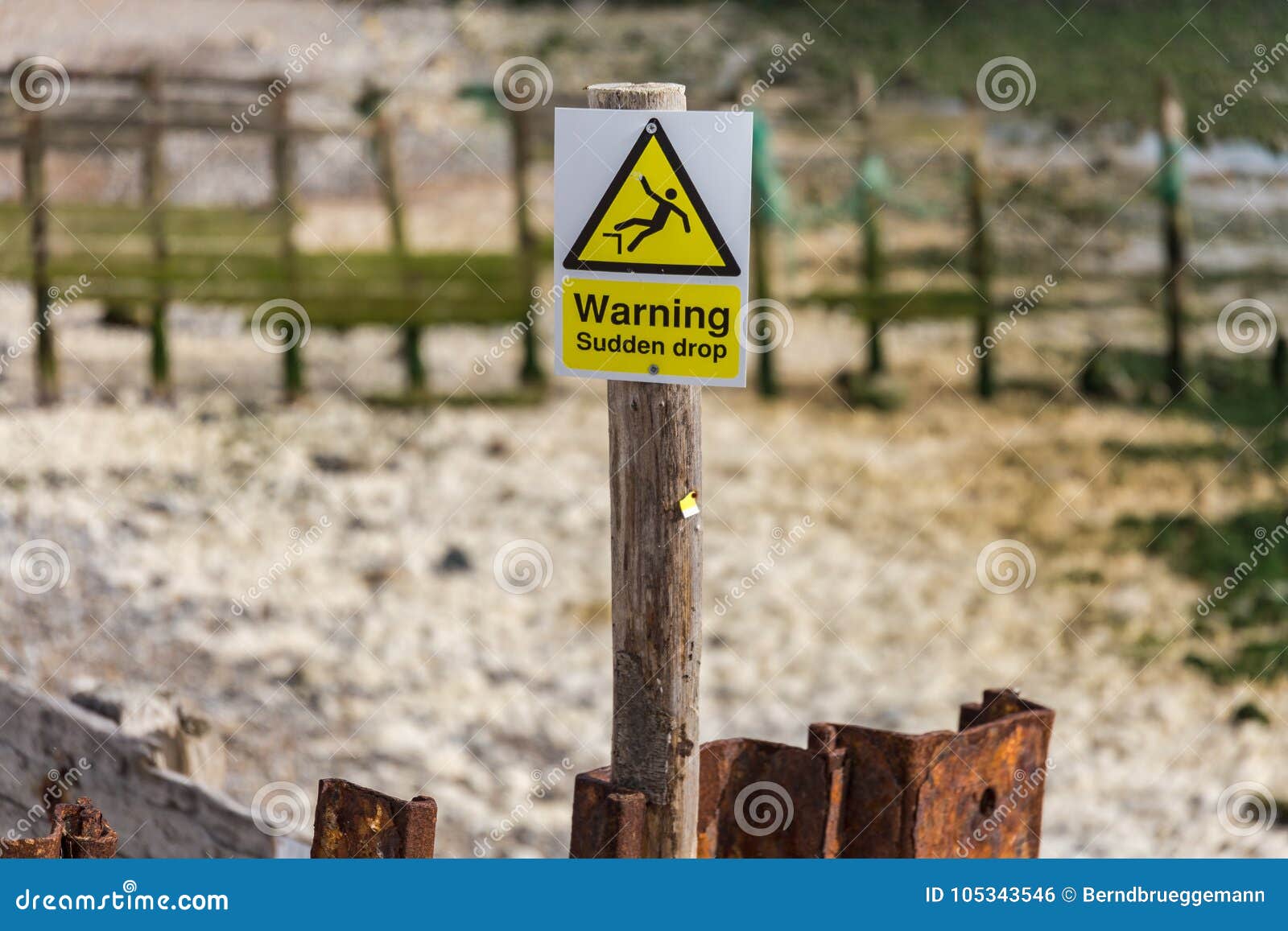 Sign: Warning - Sudden Drop Stock Photo - Image of united, signpost ... Sign: Warning - Sudden Drop Stock Photo - Image of united, signpost ...