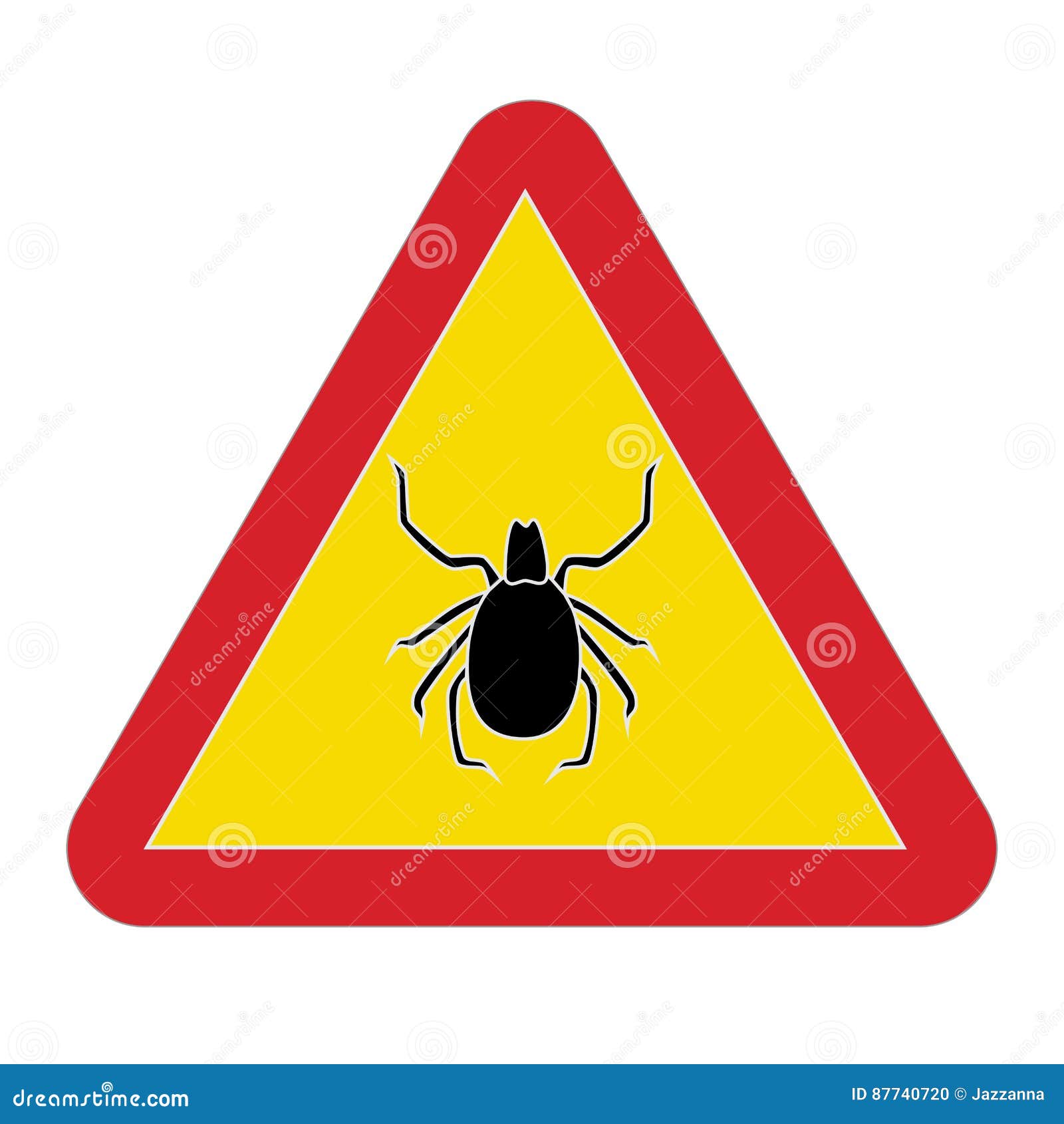 Sign warning tick disease stock vector. Illustration of health - 87740720