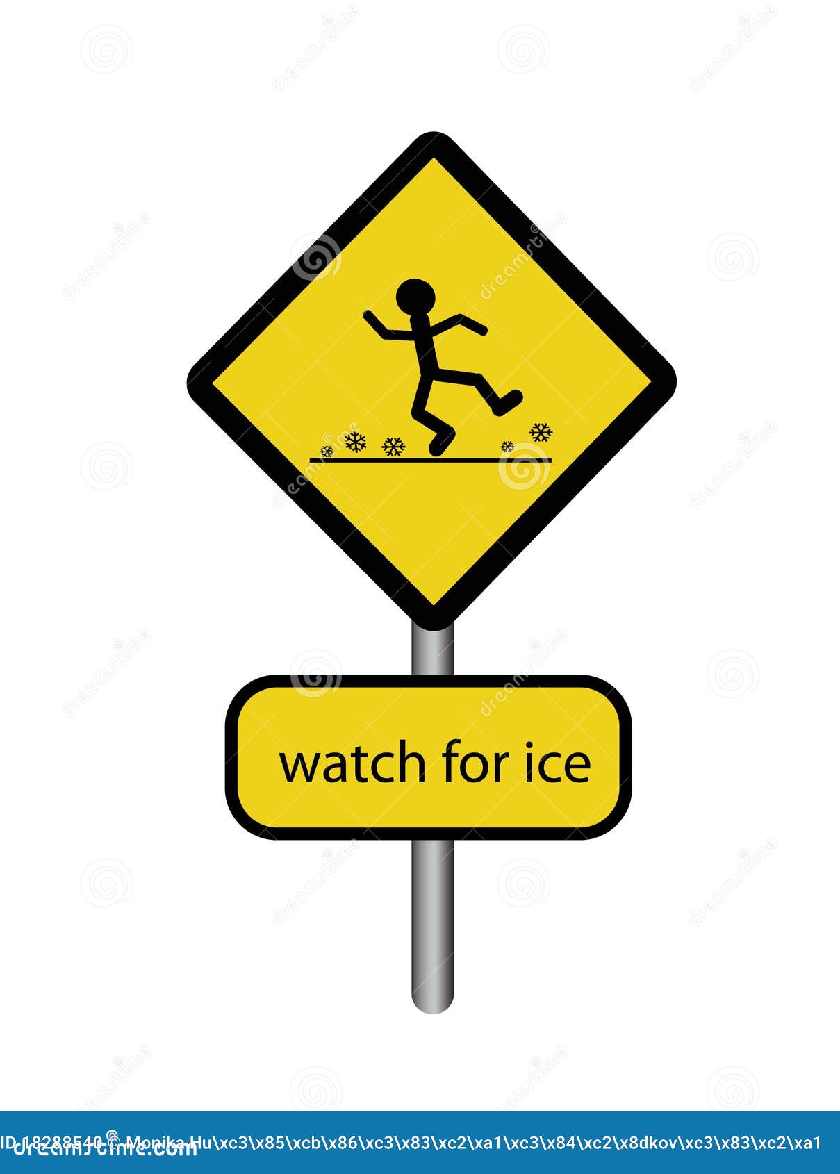 Sign watch for ice stock vector. Illustration of fall - 18288540