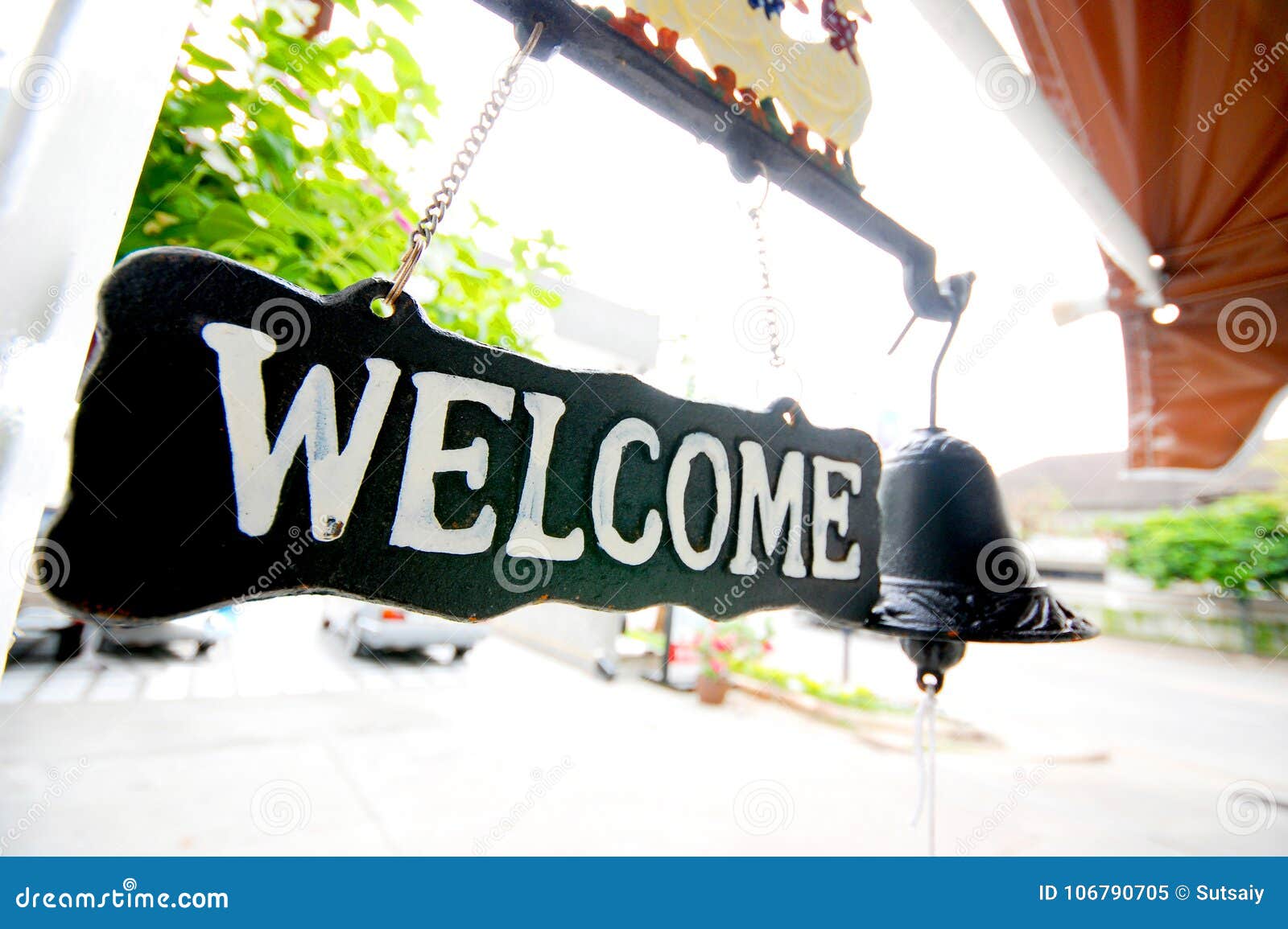 The Sign is Welcome on Cafe Stock Image - Image of morning, food: 106790705