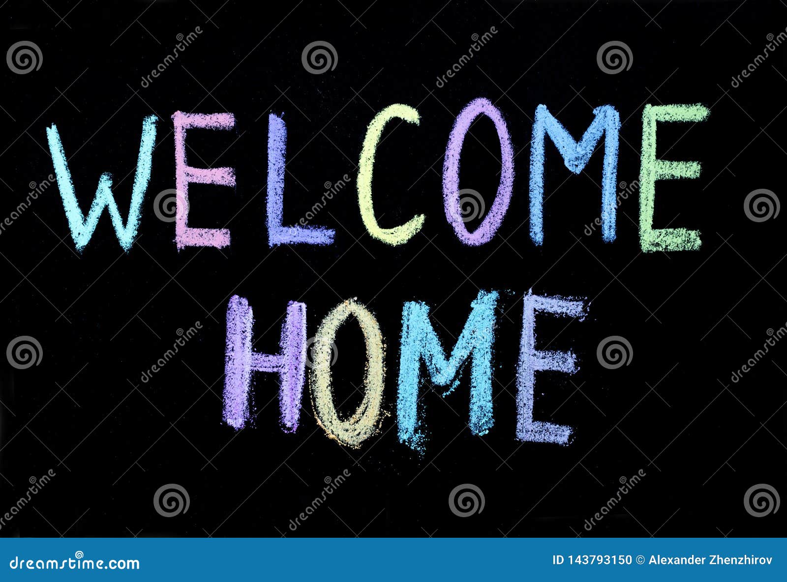 Sign Welcome Home on Chalkboard Stock Photo - Image of font ...