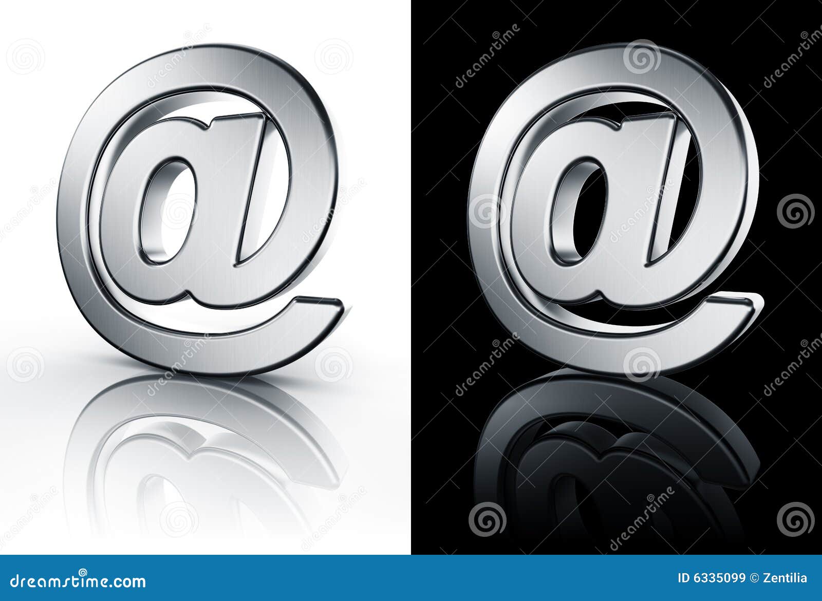 At Sign On White And Black Reflective Floor Royalty-Free Stock ...