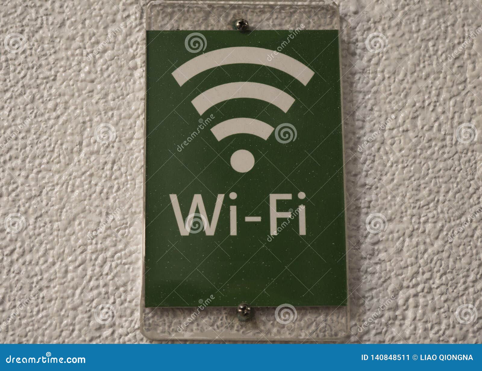 The Sign of Wi-Fi, Stick on the Wall Stock Image - Image of digital ...