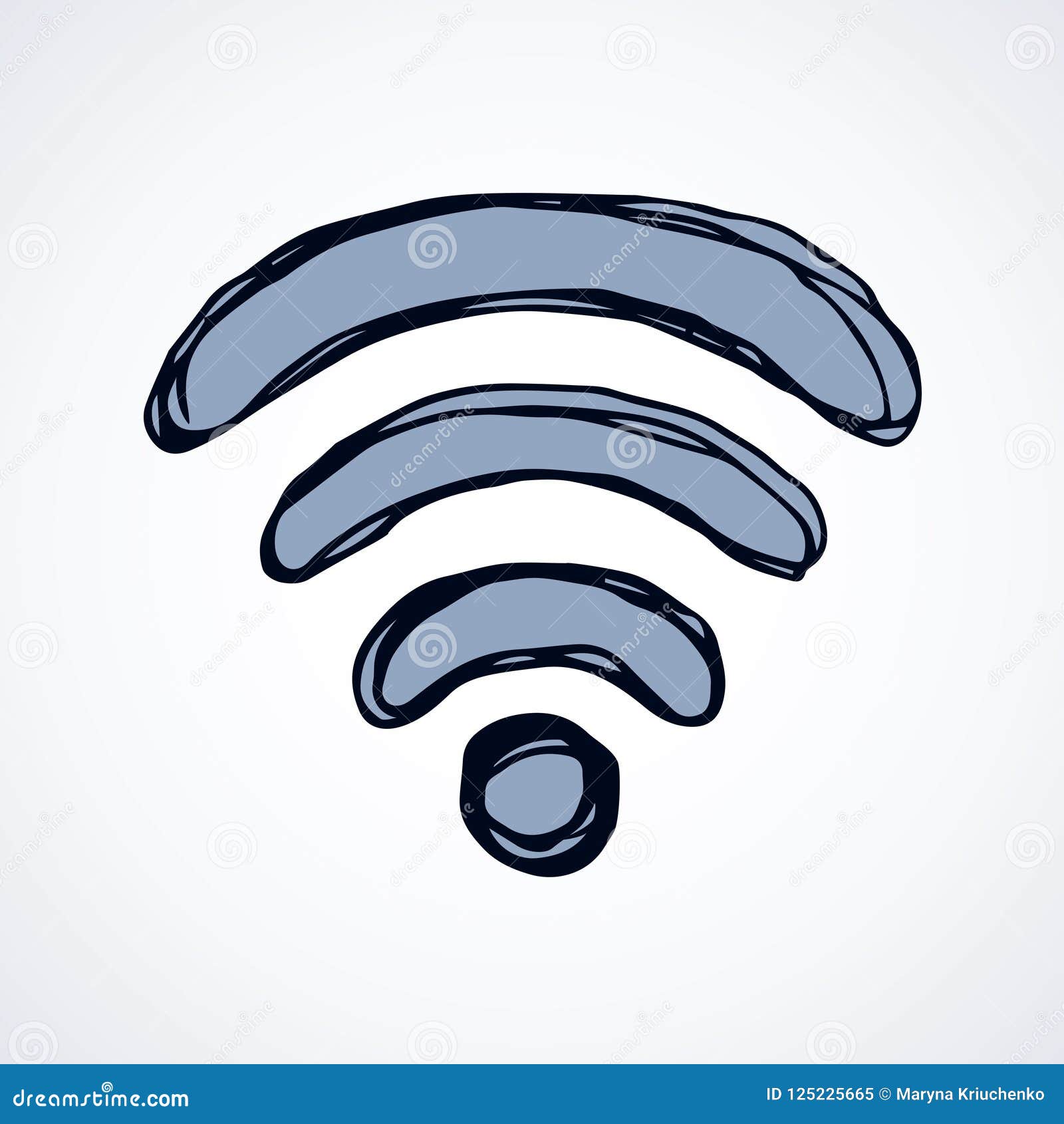 Sign of Wi-Fi. Vector Drawing Stock Vector - Illustration of doodle ...