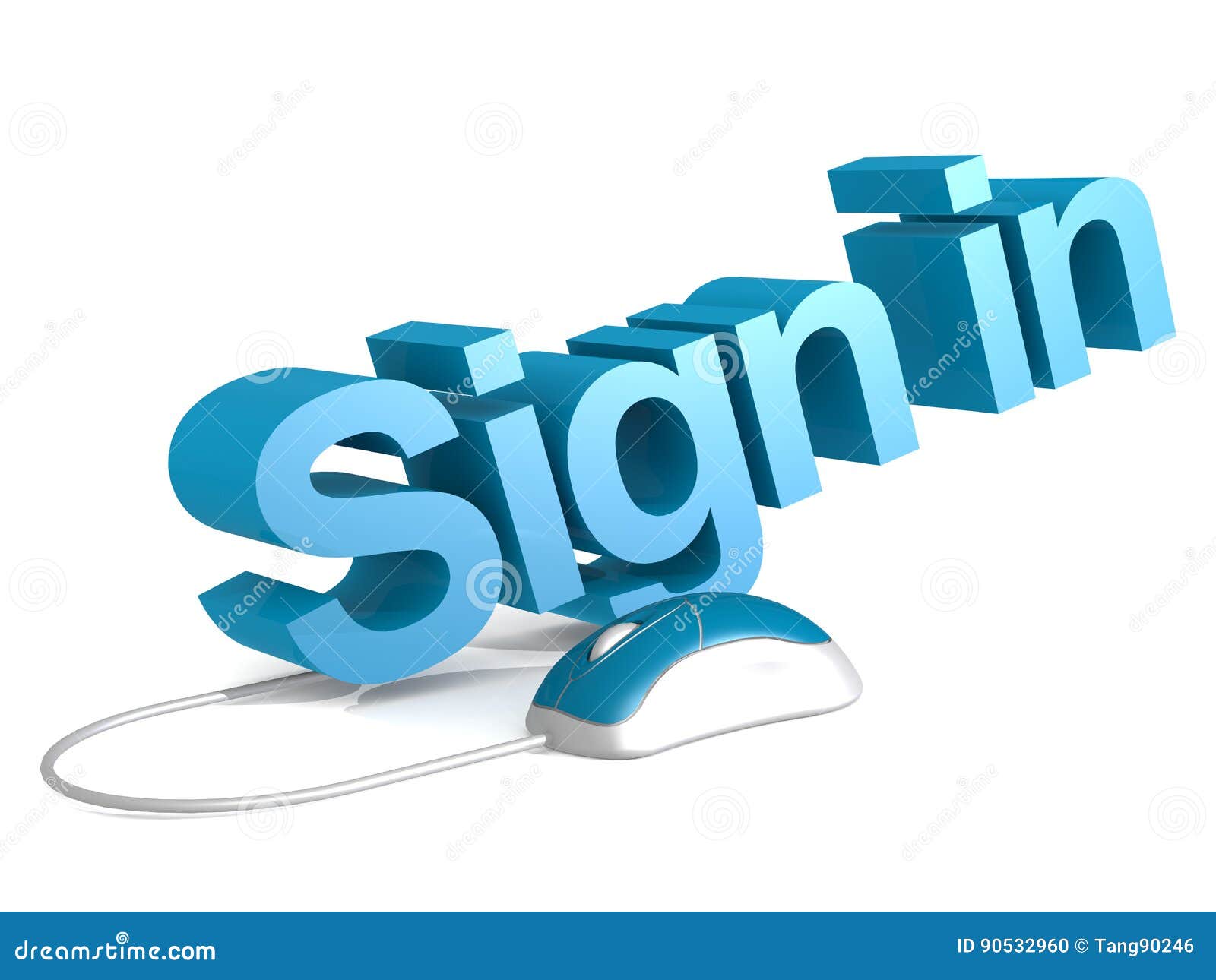 Sign in Word with Blue Mouse Stock Illustration - Illustration of ...