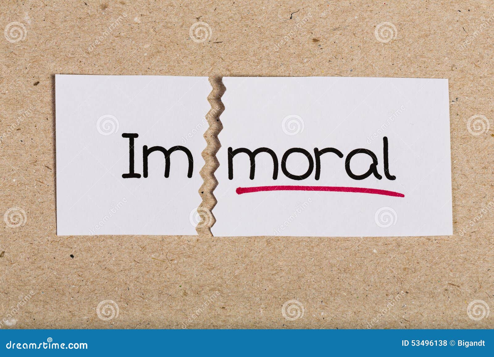 Sign with Word Immoral Turned into Moral Stock Photo - Image of immoral ...