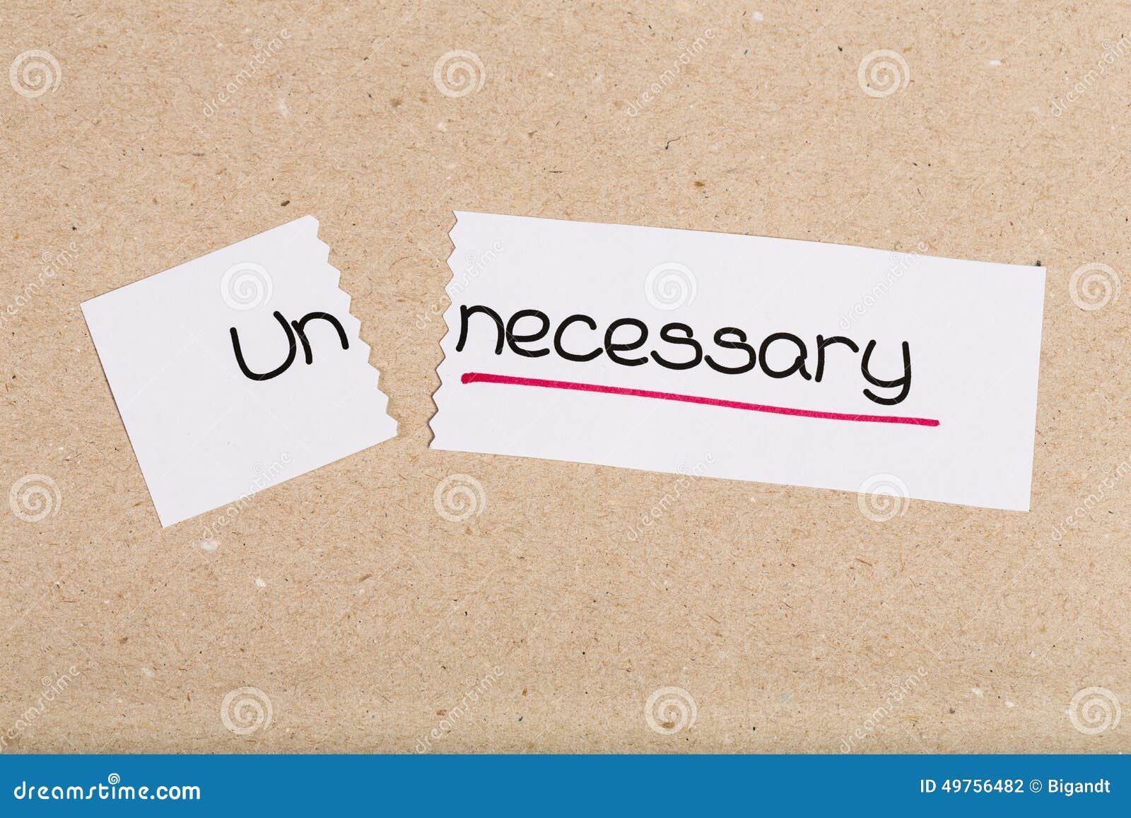Sign with Word Unneccesary Turned into Necessary Stock Photo - Image of ...