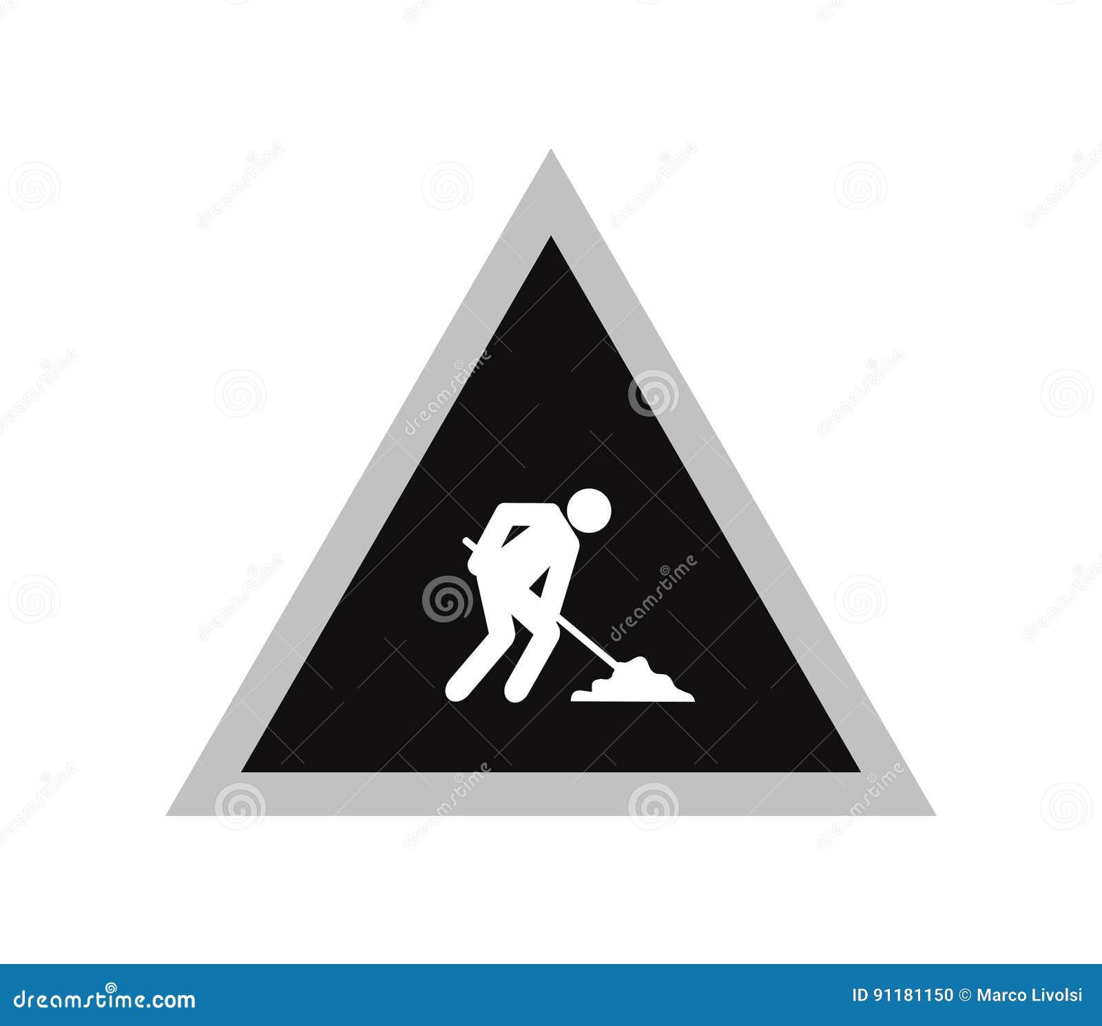 Sign work in progress stock illustration. Illustration of build - 91181150