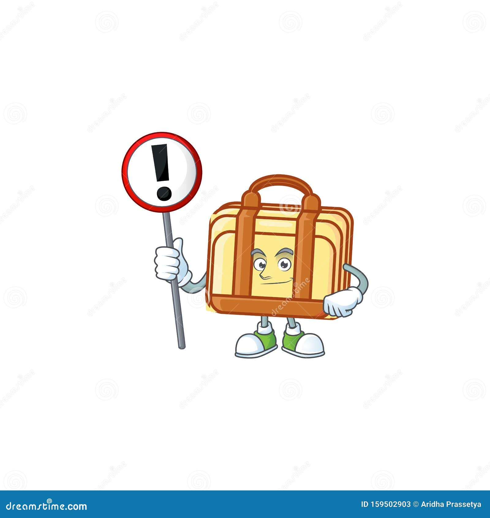 With Sign Work Suitcase Cartoon for Materials Work Stock Vector ...