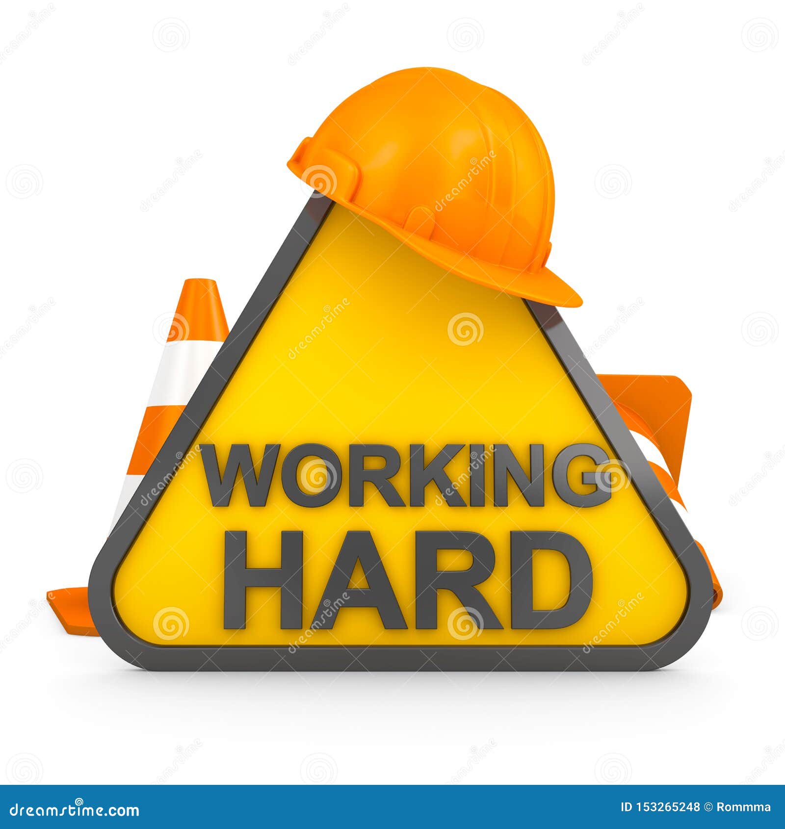 Sign working hard stock illustration. Illustration of isolated - 153265248