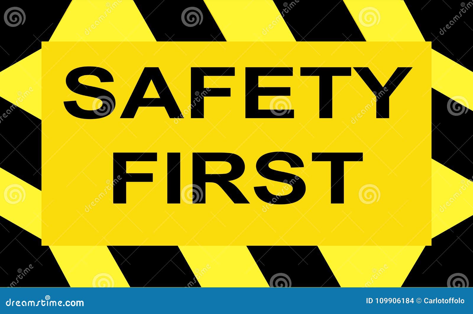 Safety First Black and Yellow Sign - Vector Stock Vector - Illustration ...