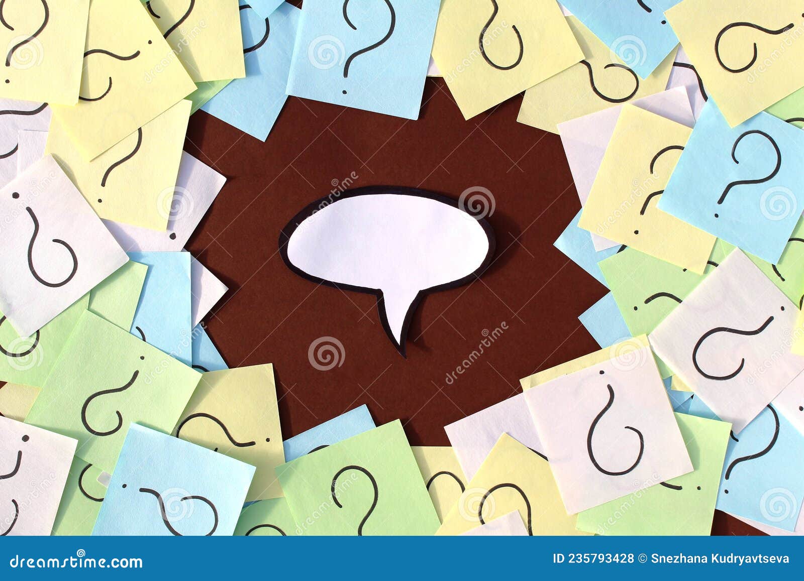 Sign for Writing Thoughts Surrounded by Question Marks Drawn on Leaves ...