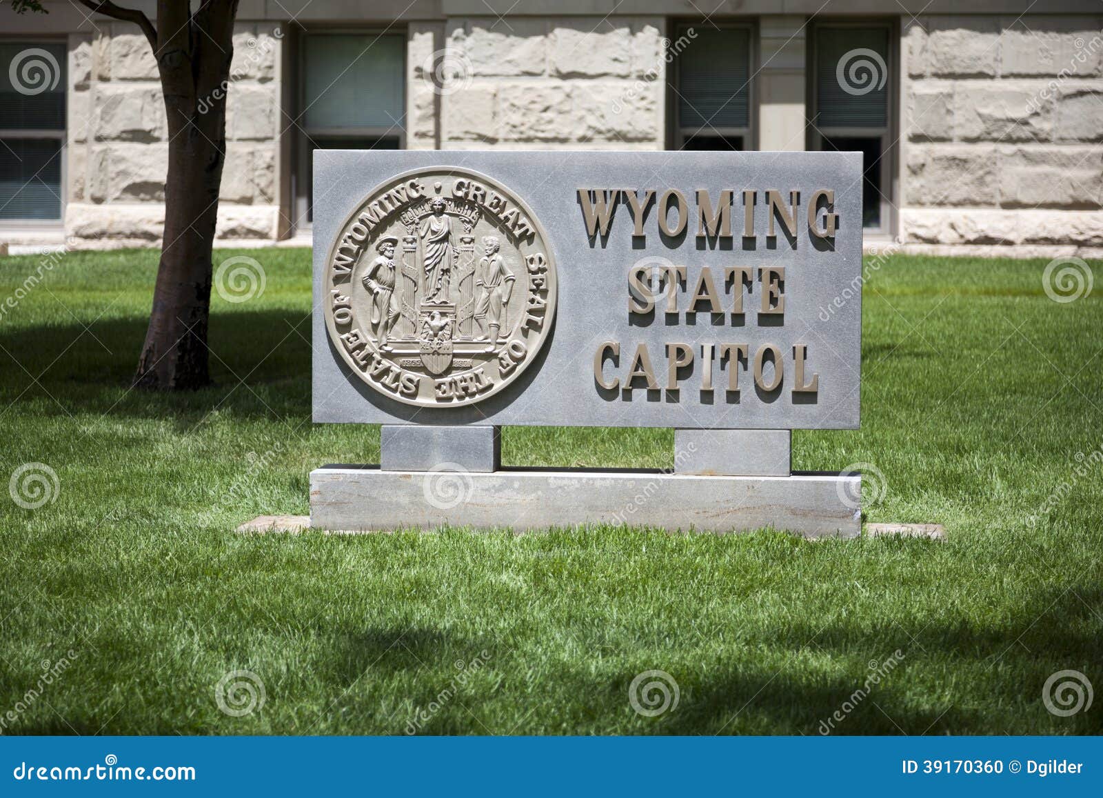 Sign at Wyoming State Capitol Building Stock Photo - Image of travel ...