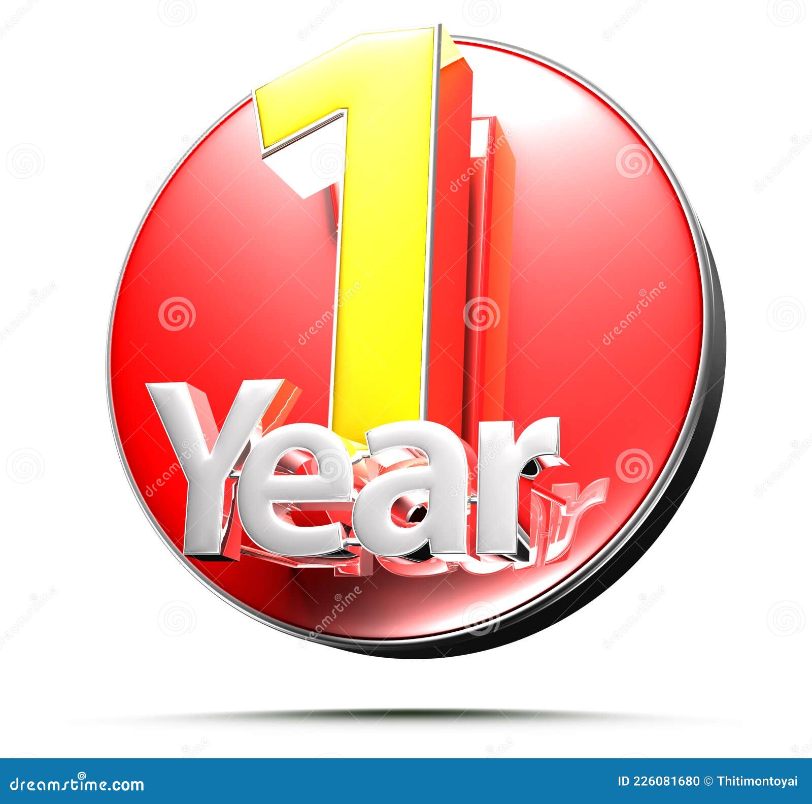 Sign 1 year. stock illustration. Illustration of isolated - 226081680