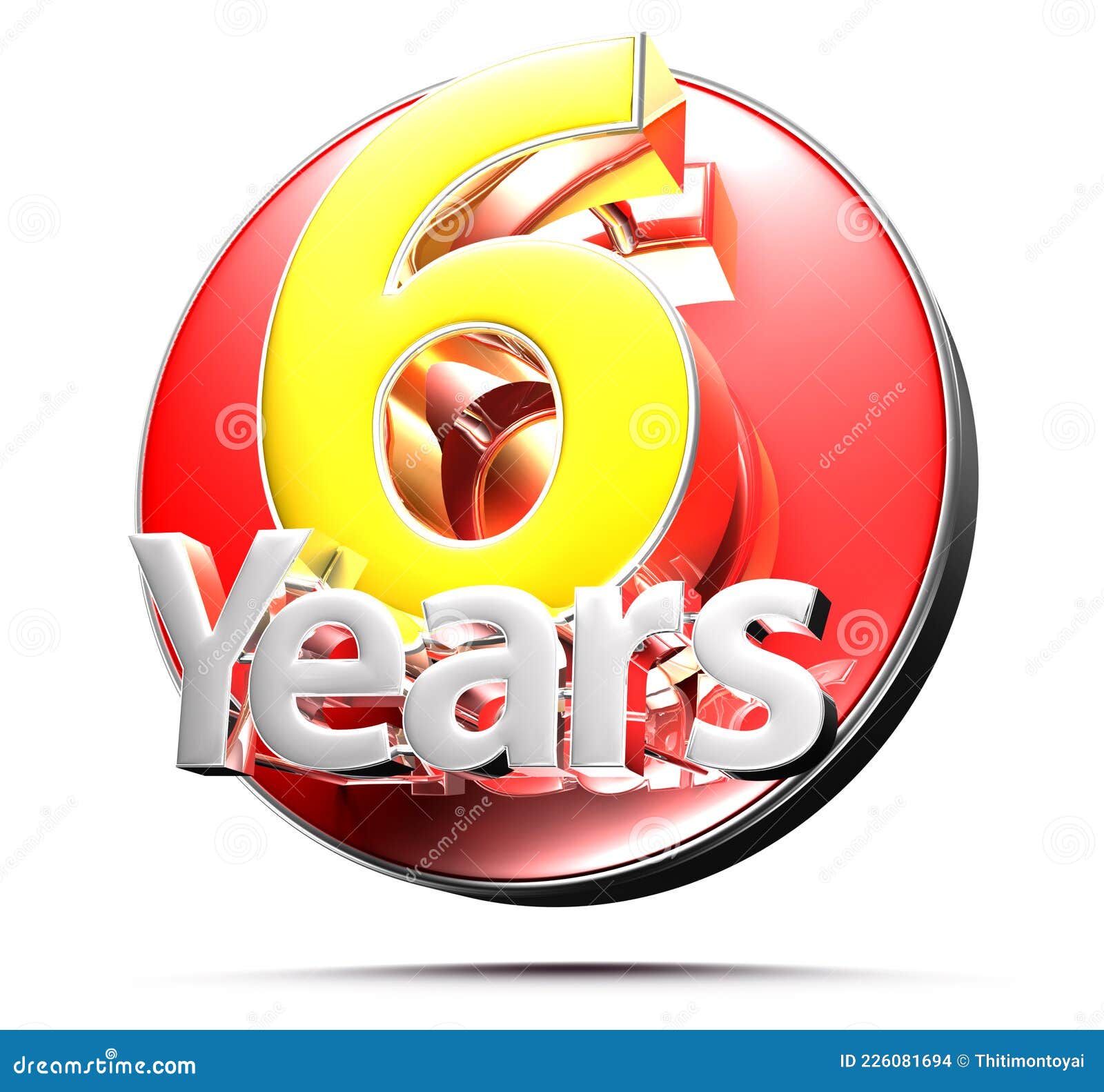 Sign 6 years. stock illustration. Illustration of certificate - 226081694