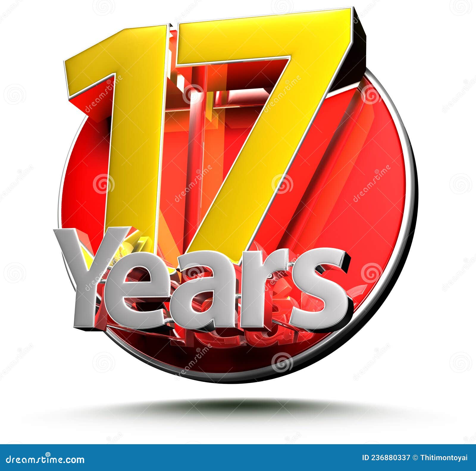 Sign 17 years. stock illustration. Illustration of design - 236880337