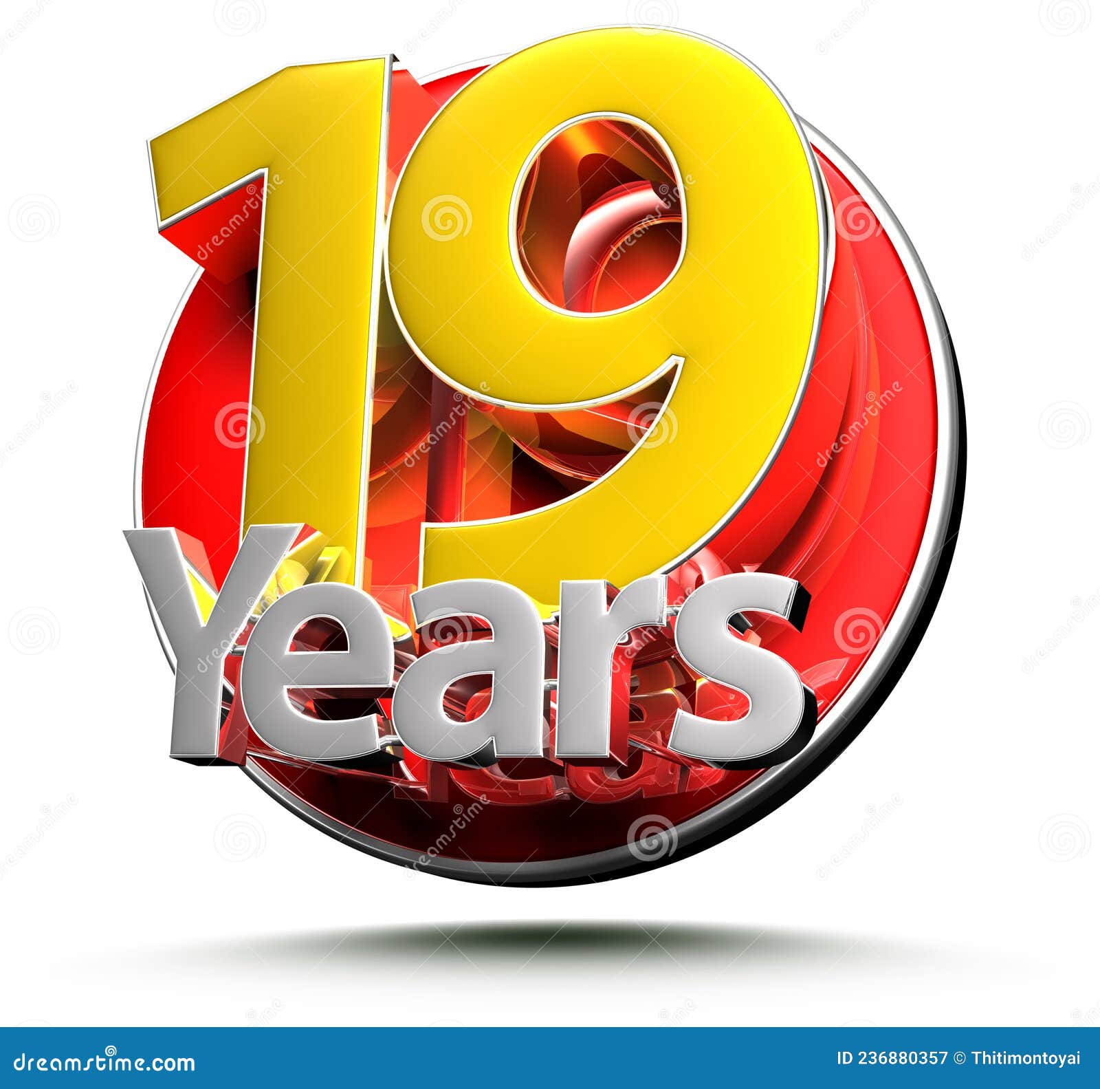 Sign 19 years. stock illustration. Illustration of isolated - 236880357
