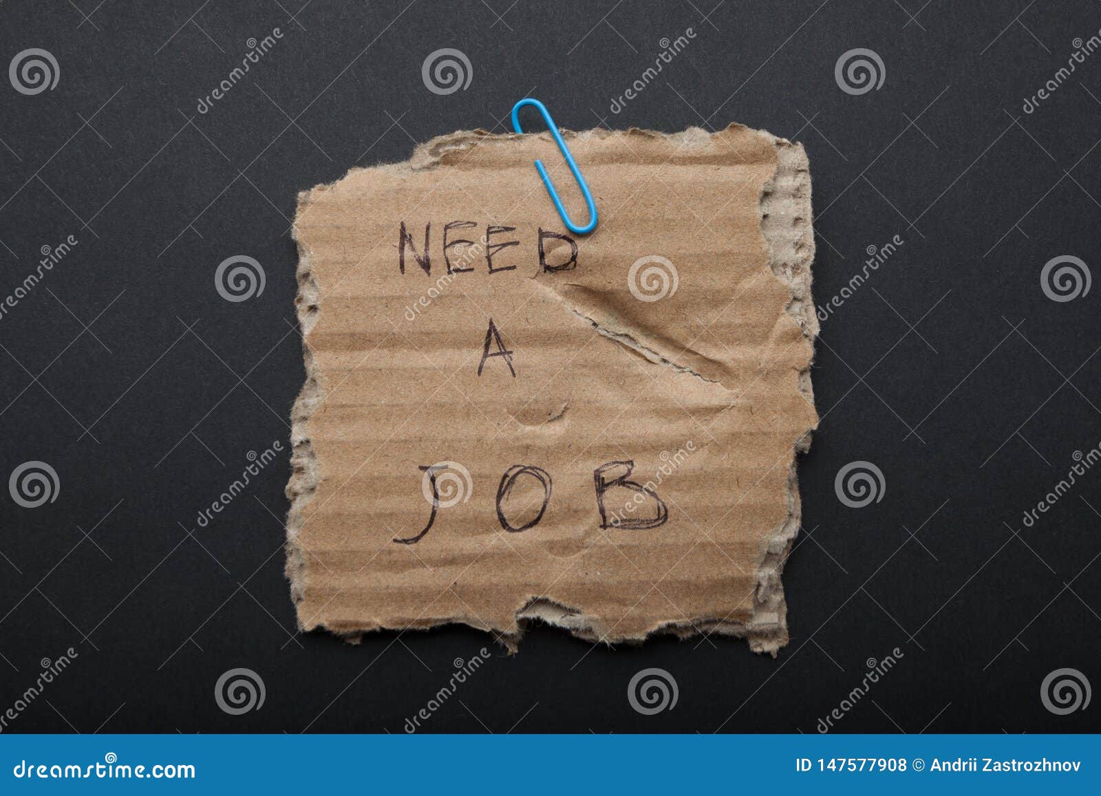 Sign `you Need Work` on Torn Cardboard, Black Background. Stock Photo ...