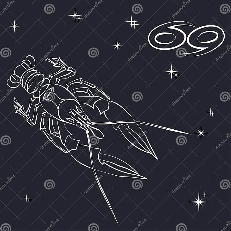 Sign Of The Zodiac Cancer Is The Starry Sky Stock Vector Illustration