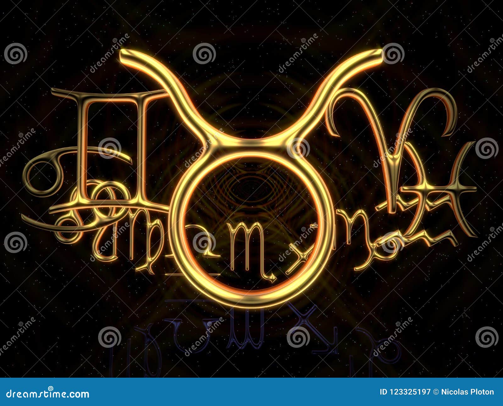 Sign of the Zodiac - Taurus, 3d Illustration Stock Illustration ...