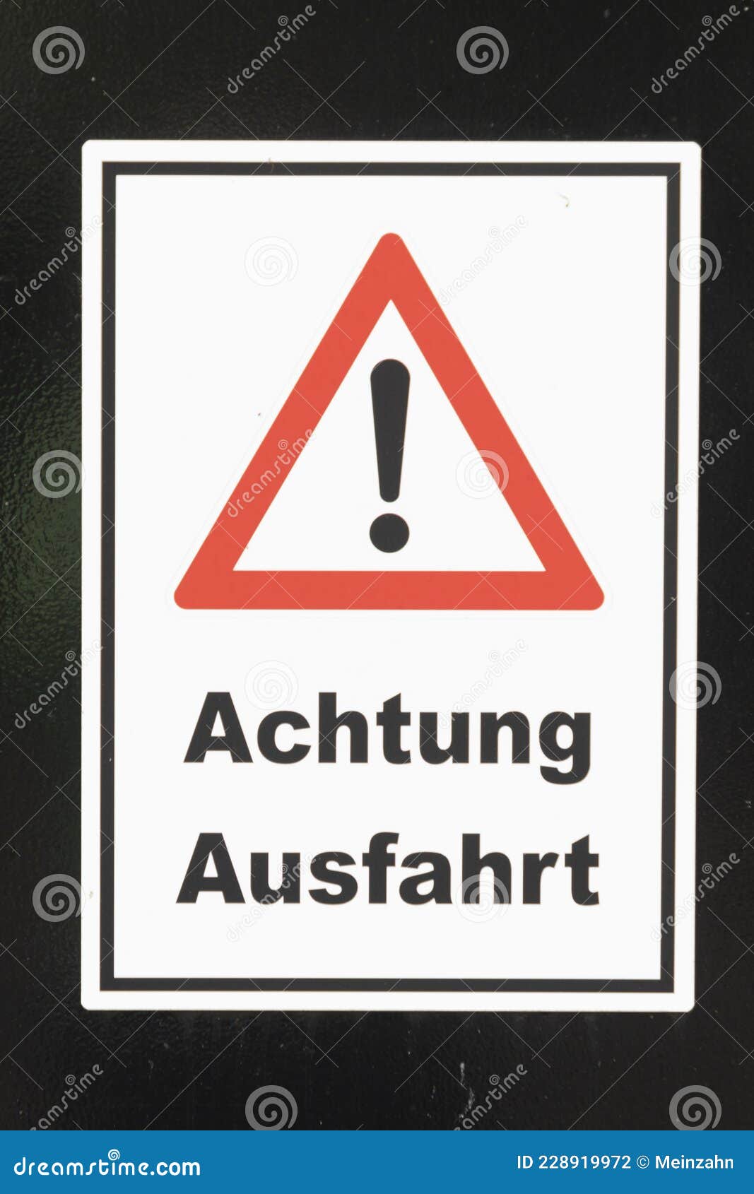 Signage Attention with Exclamation Mark Achtung Ausfahrt - Attention ...