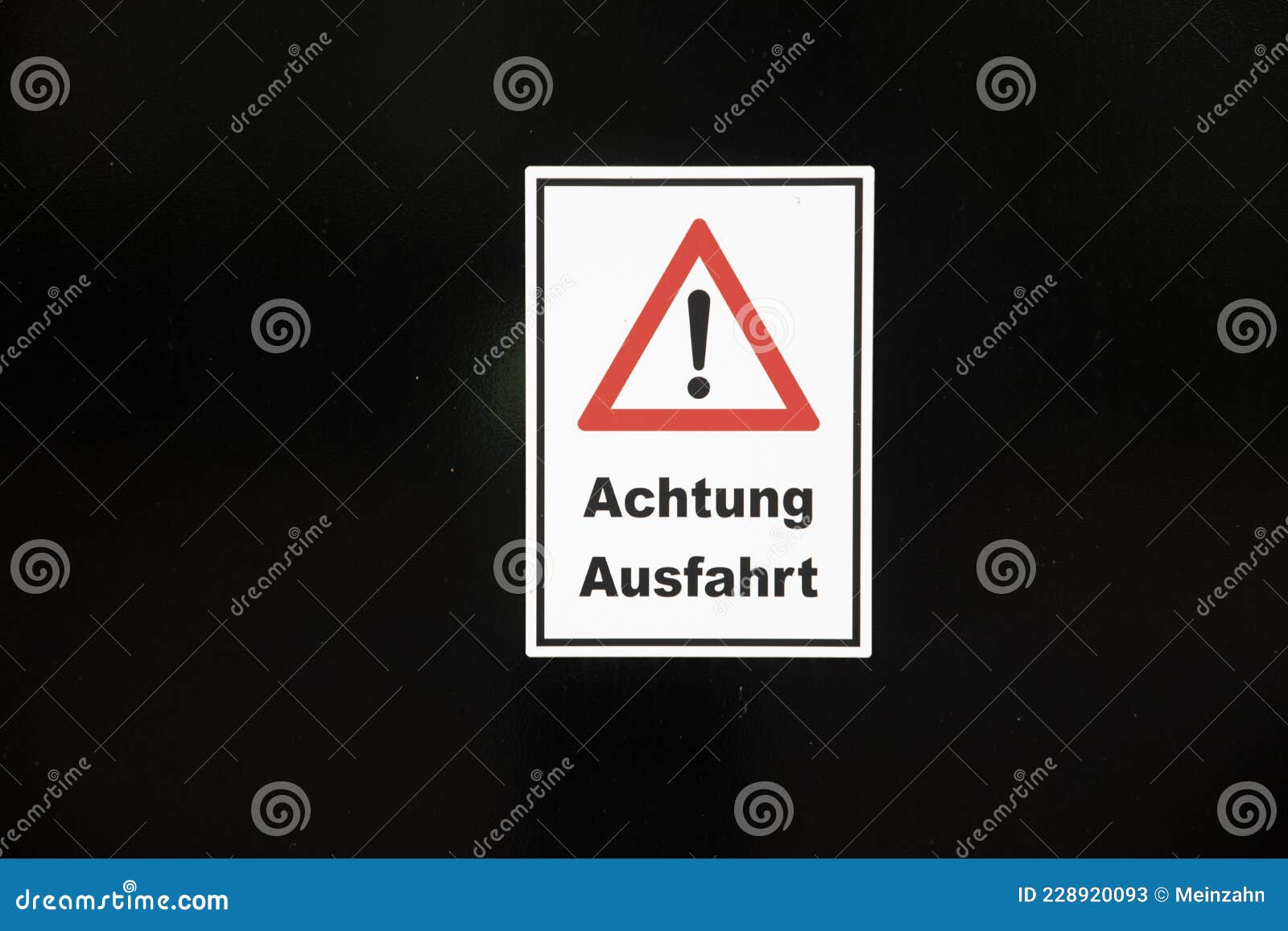 Signage Attention with Exclamation Mark Achtung Ausfahrt - Attention ...