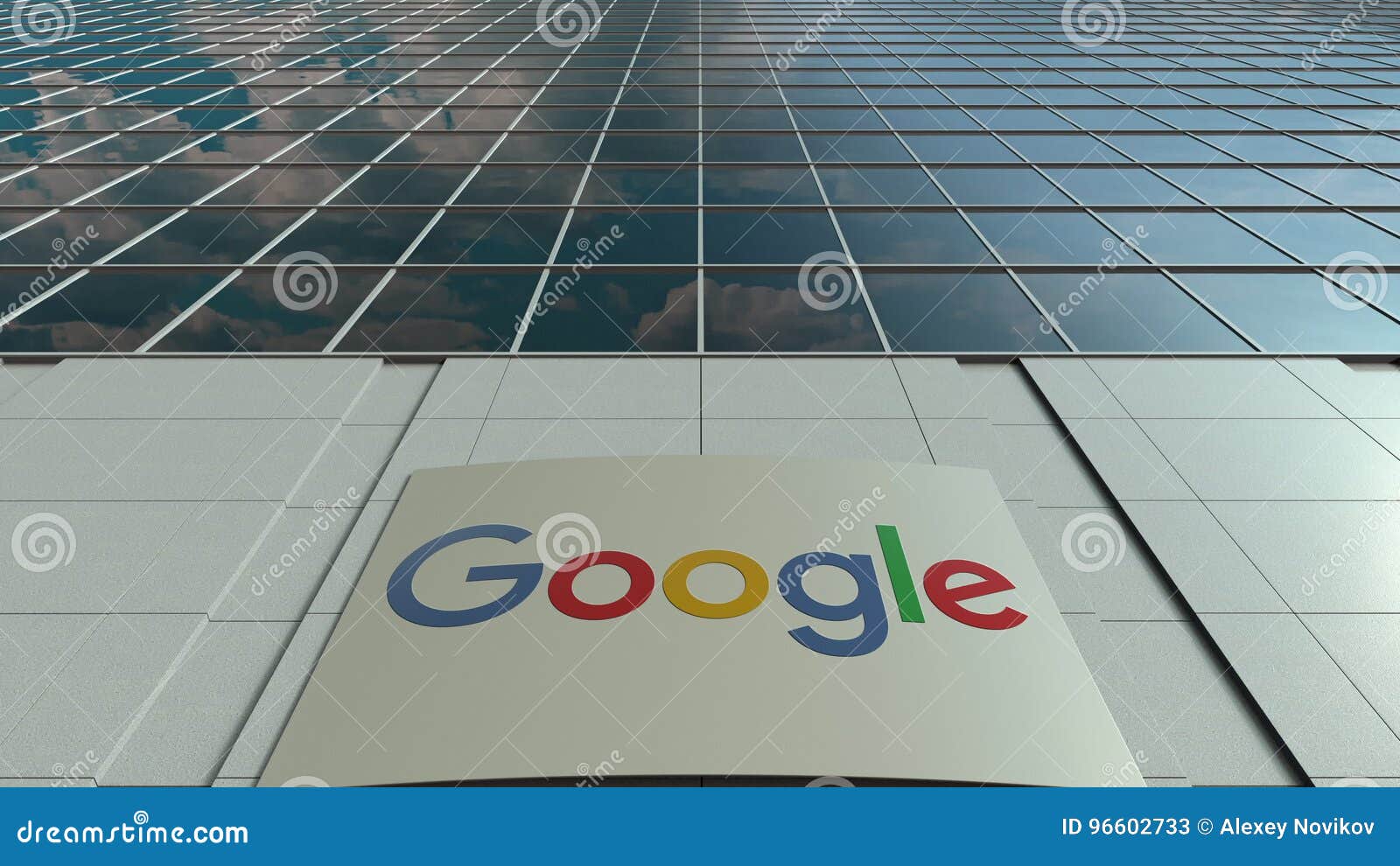 Signage Board with Google Logo. Modern Office Building Facade ...