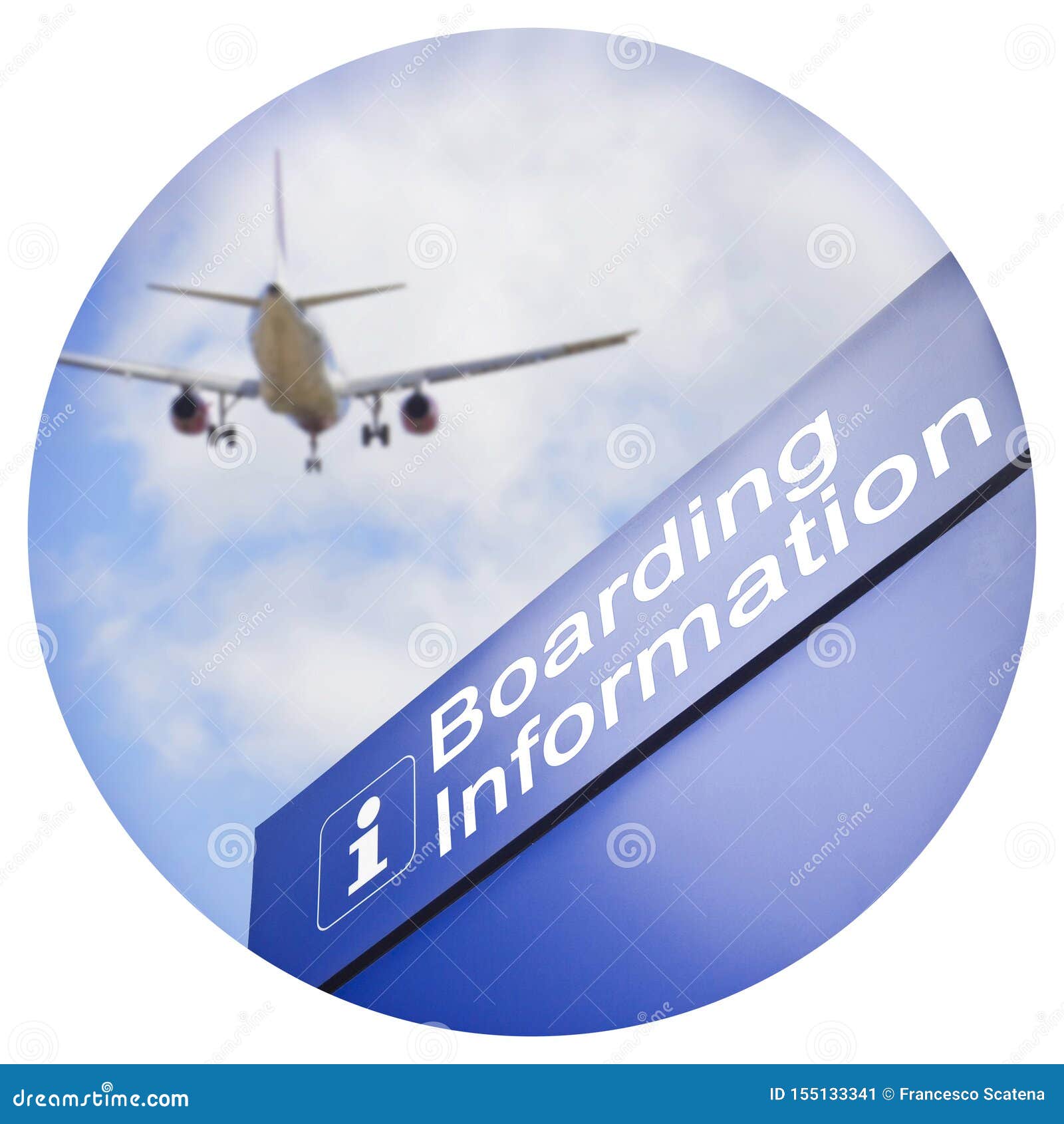 Signage for Boarding Information - Round Icon Concept Image ...