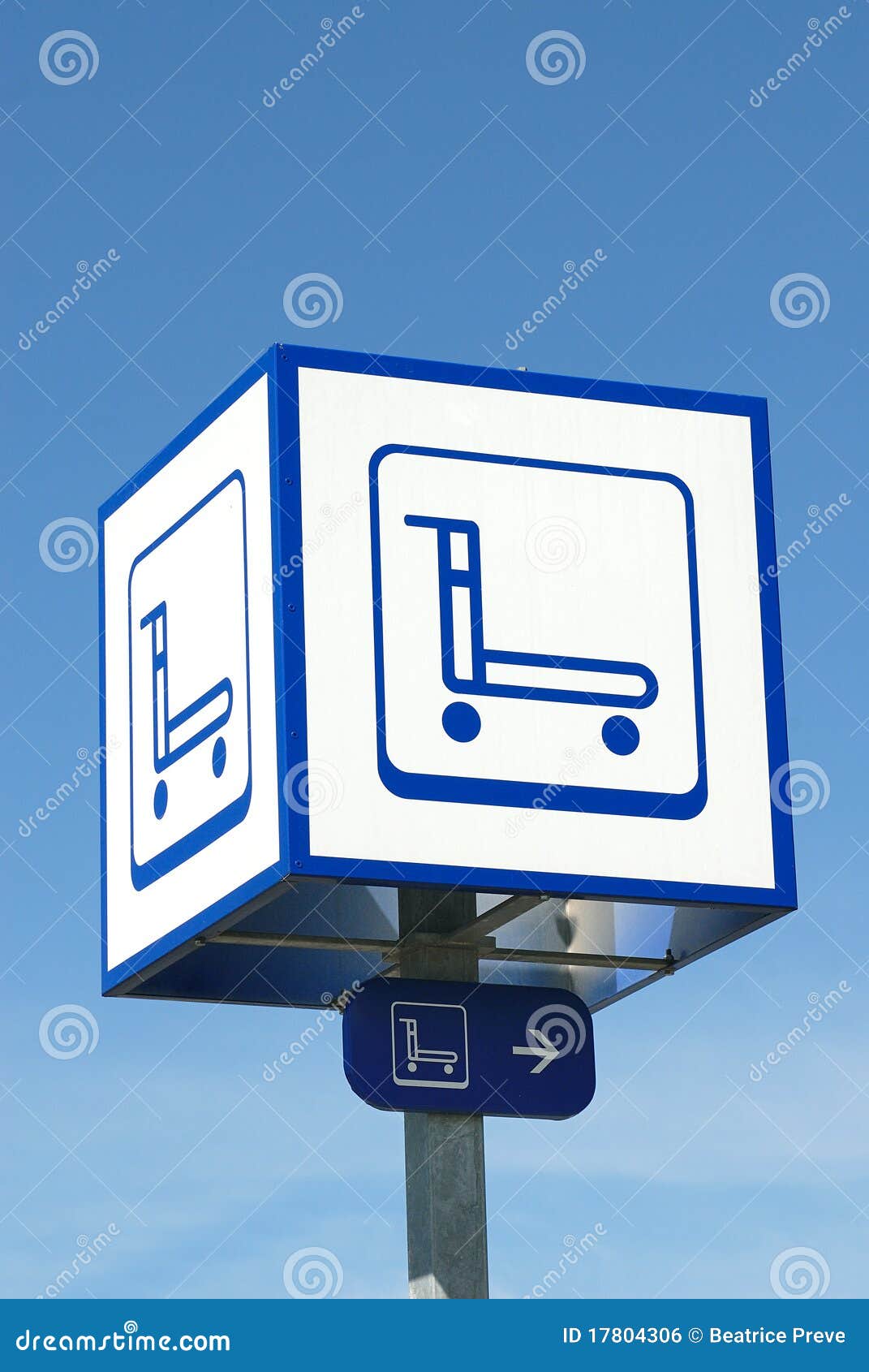 Signage carts stock photo. Image of totem, airport, trolleys - 17804306
