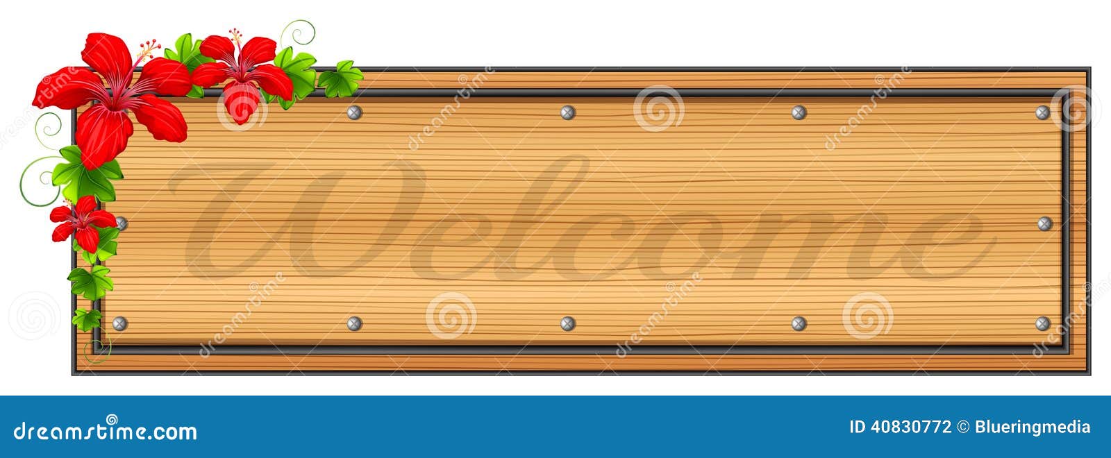 A signage with flowers stock vector. Illustration of edges - 40830772