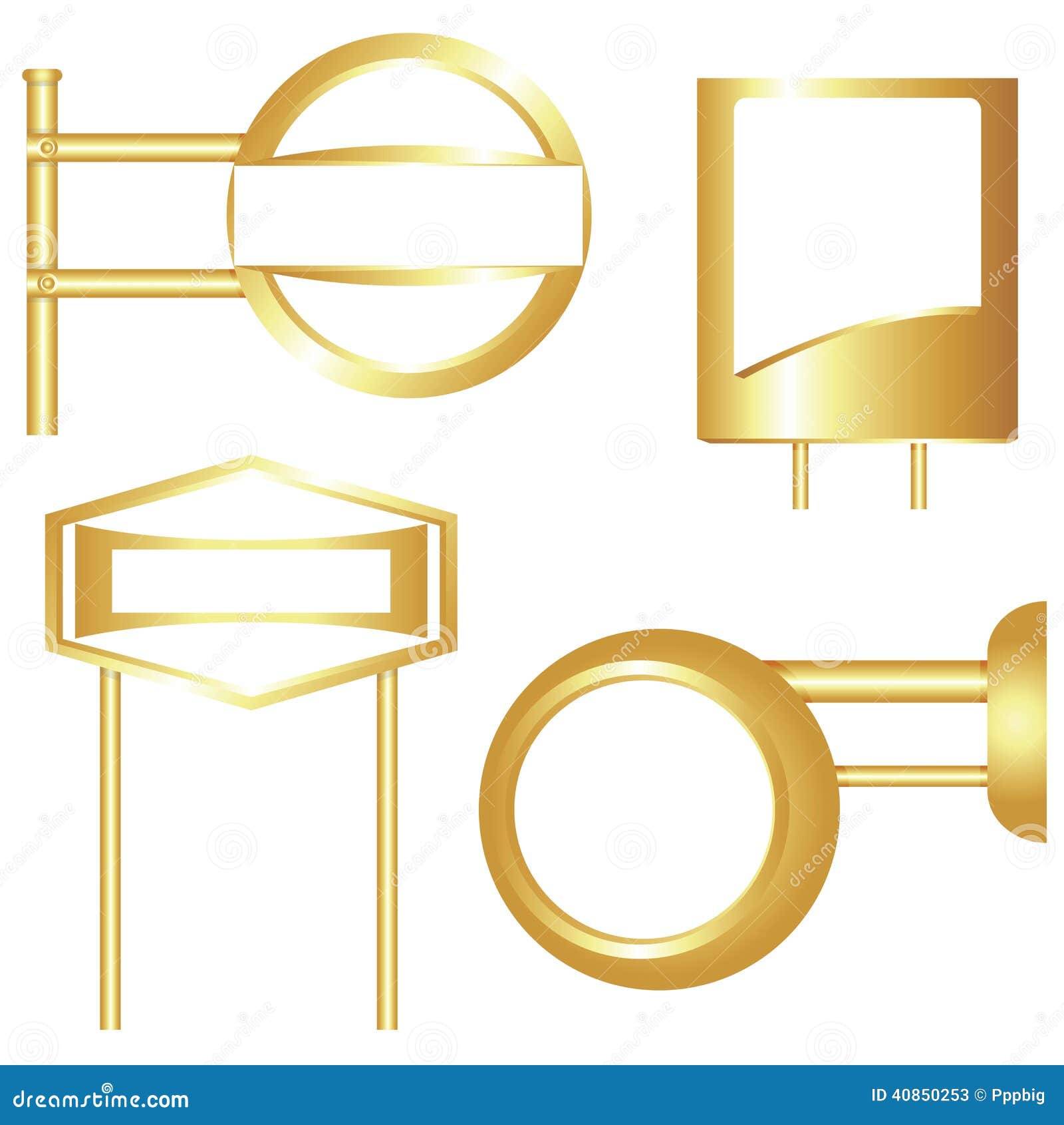 Signage, golden billboard stock illustration. Illustration of loftiness ...