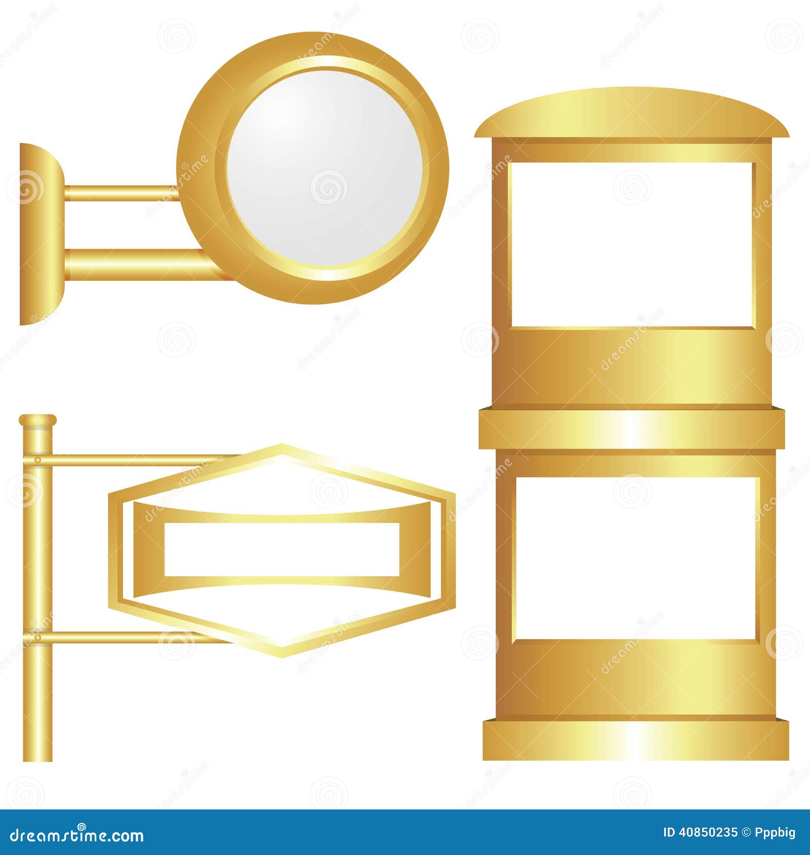 Signage, golden billboard stock illustration. Illustration of lustrous ...