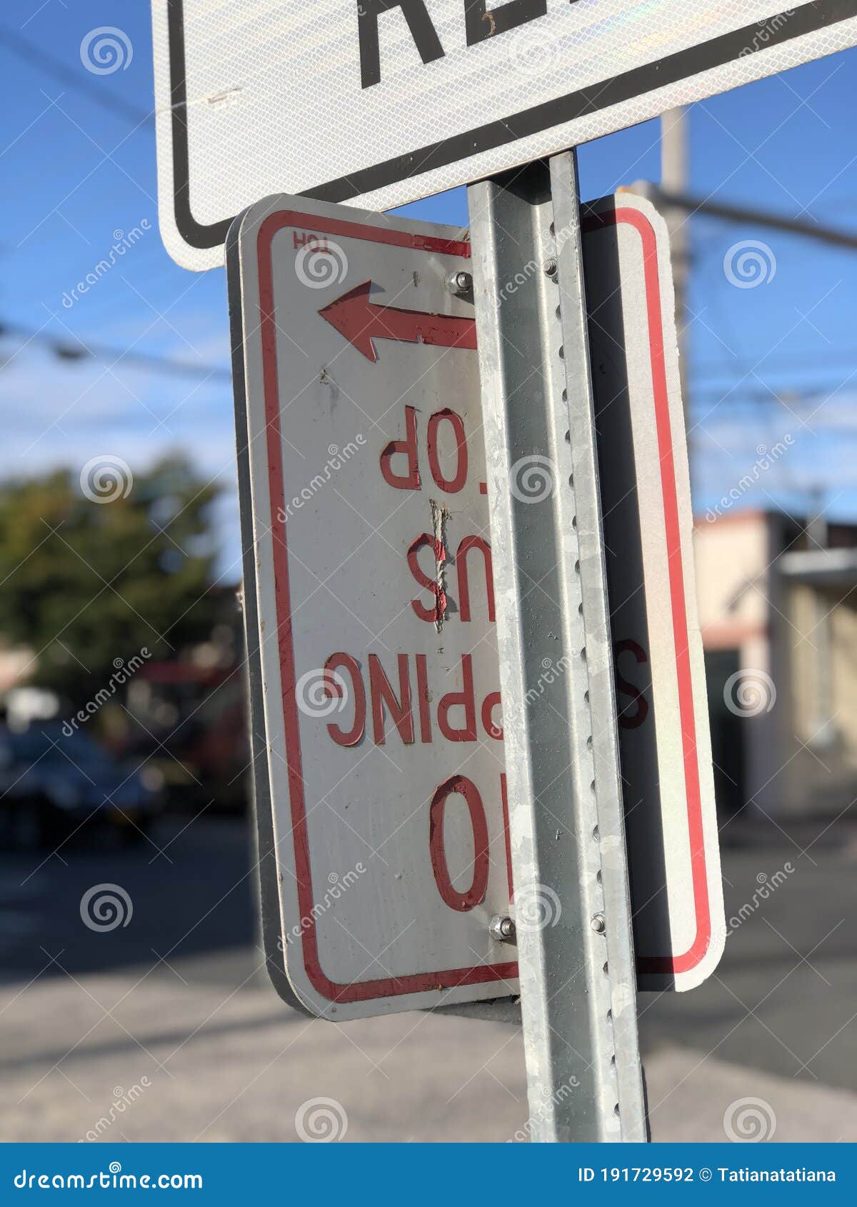 Upside down sign stock photo. Image of arrow, signage - 191729592