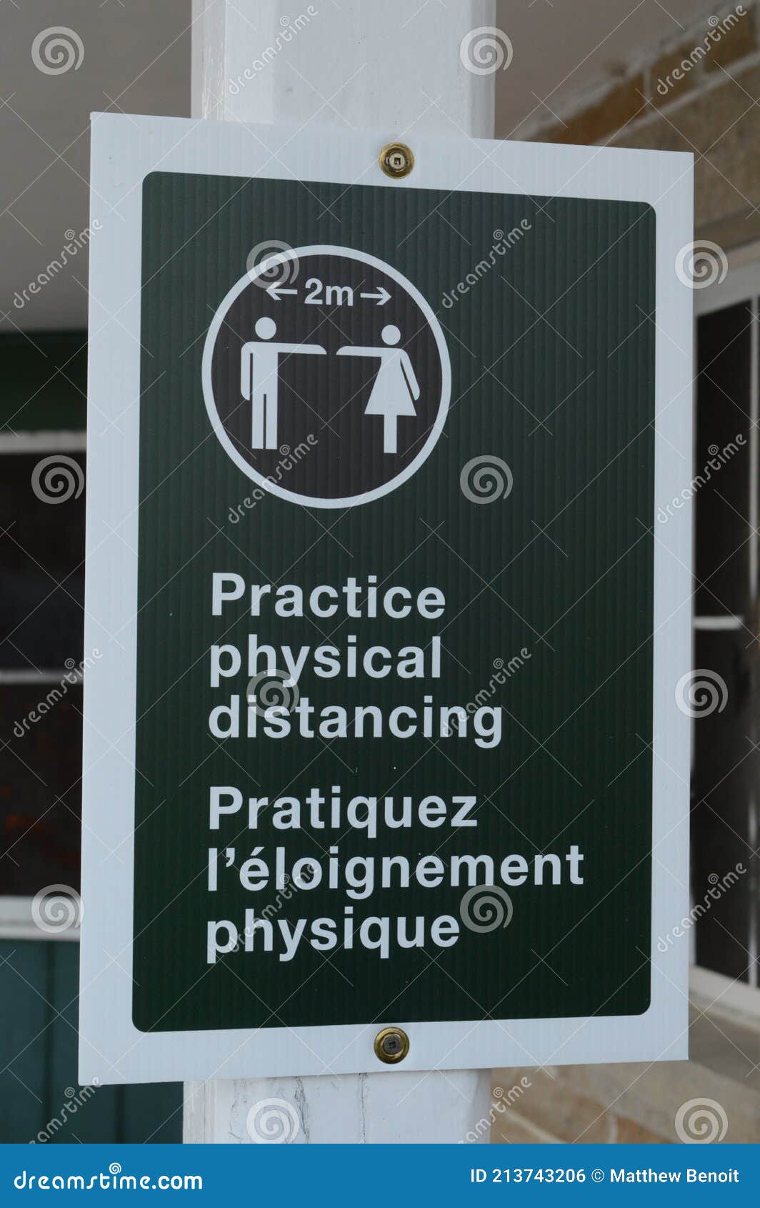 Signage for Physical Distancing Stock Photo - Image of epidemic ...