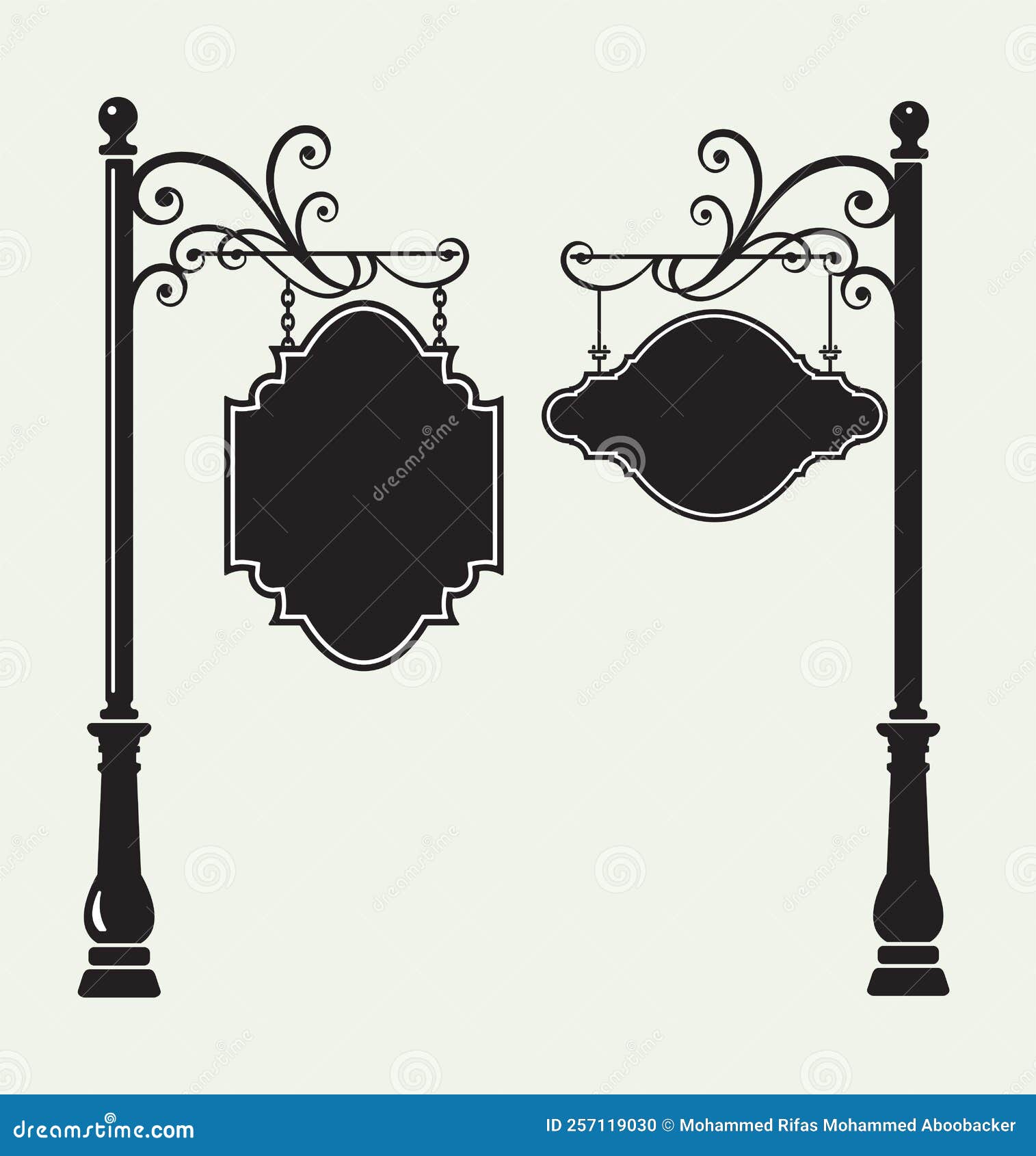 Signage Sign Pole Frame Vector Illustration. Stock Vector ...