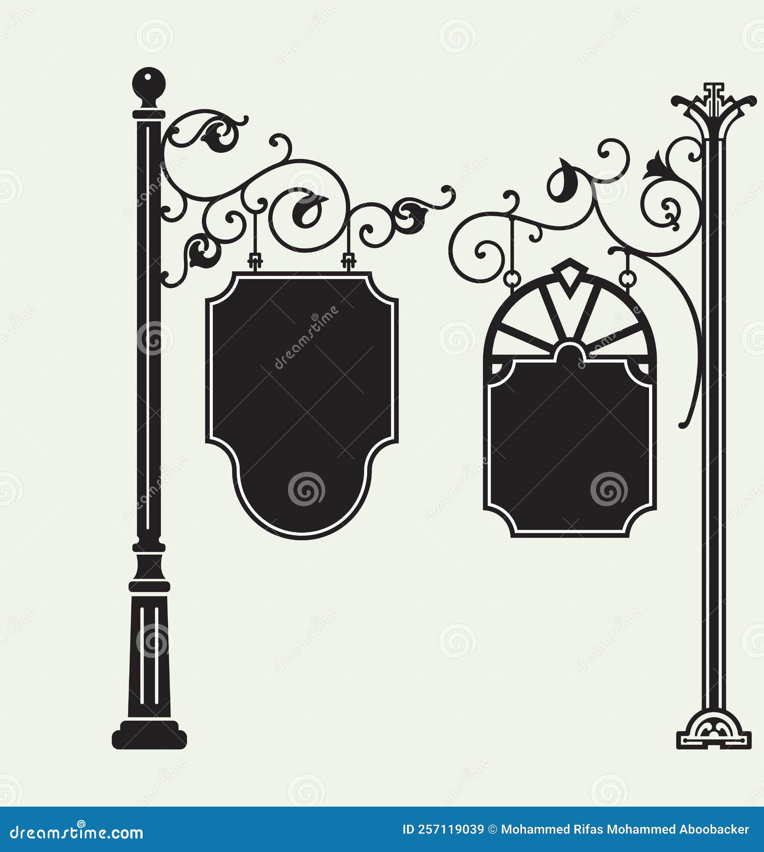 Signage Sign Pole Frame Vector Illustration. Stock Vector ...