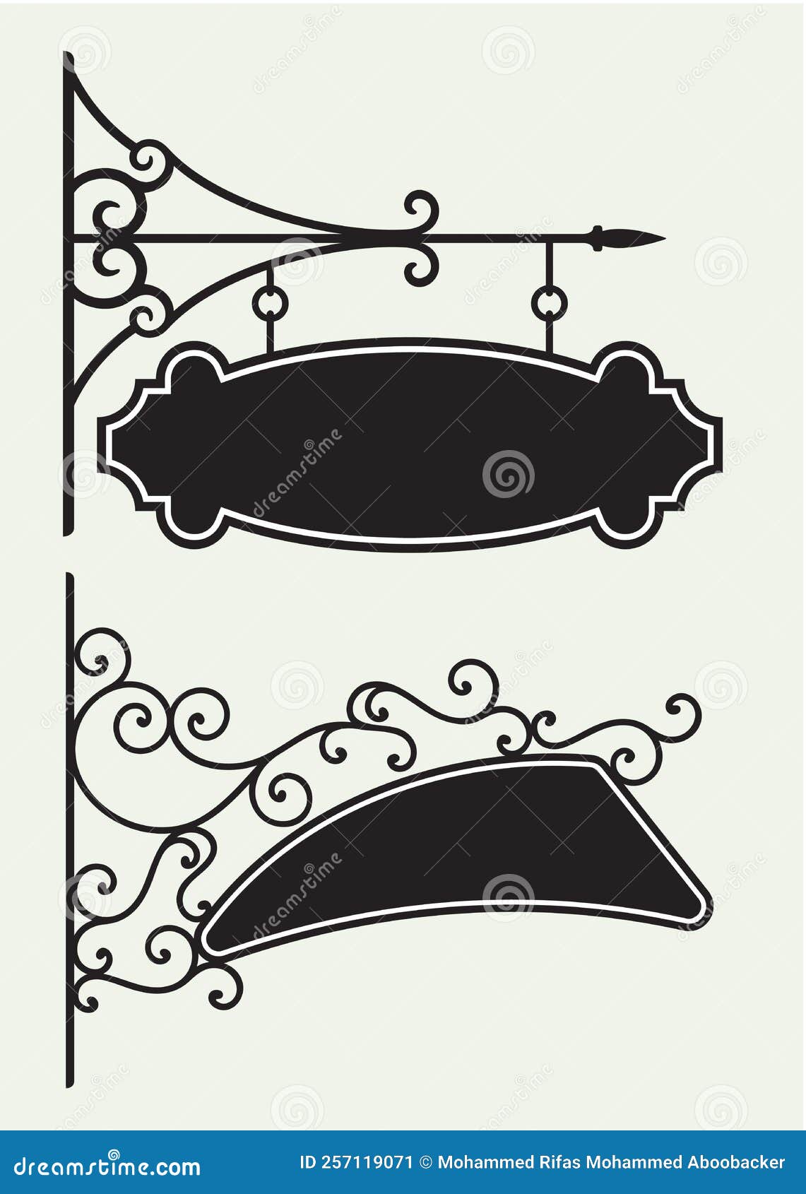 Signage Sign Pole Frame Vector Illustration. Stock Vector ...
