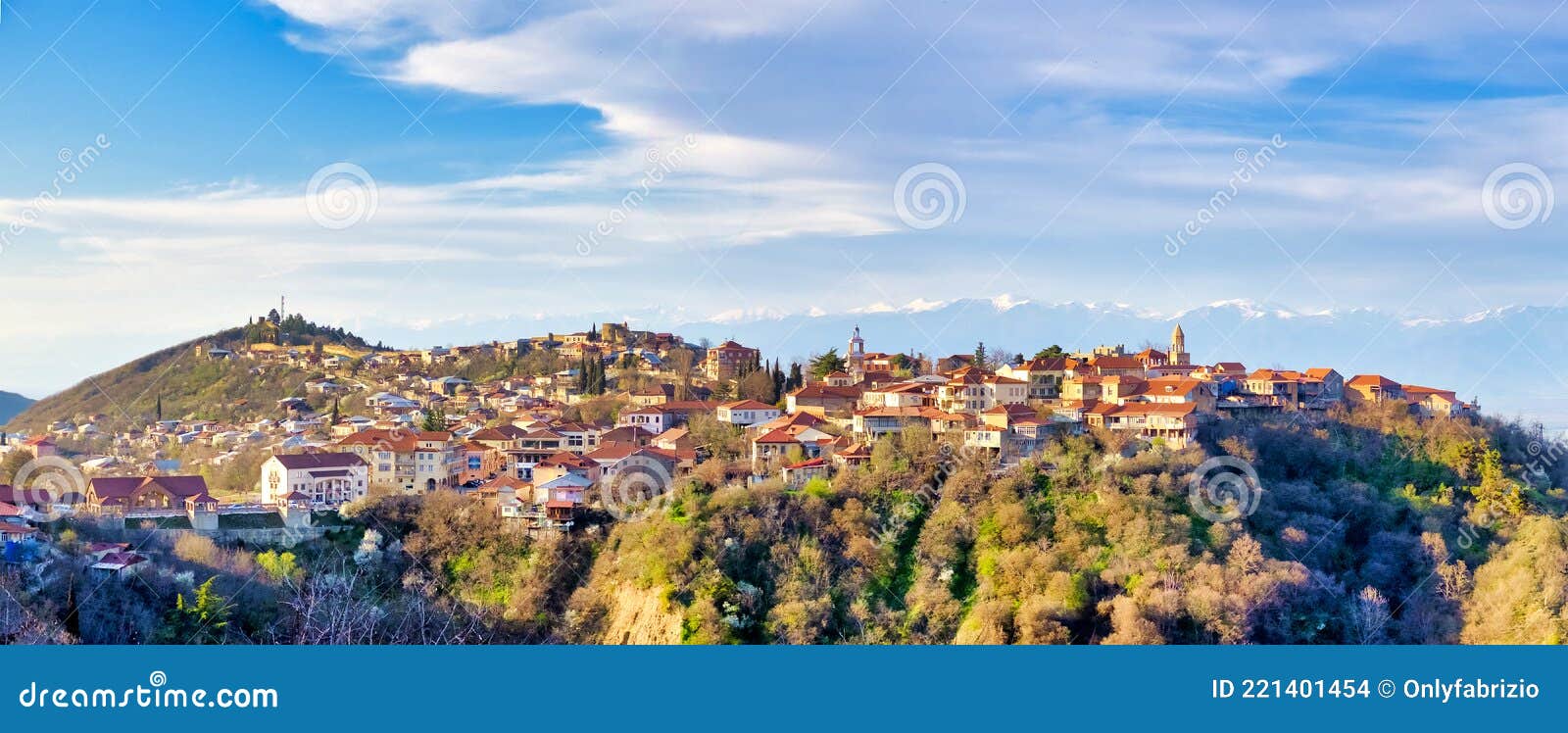 Signagi stock photo. Image of aerial, love, cityscape - 221401454