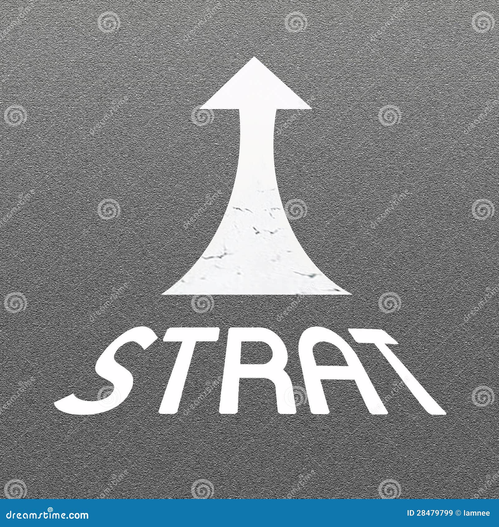 Signal Arrow and Word START on Asphalt Road Background Stock ...