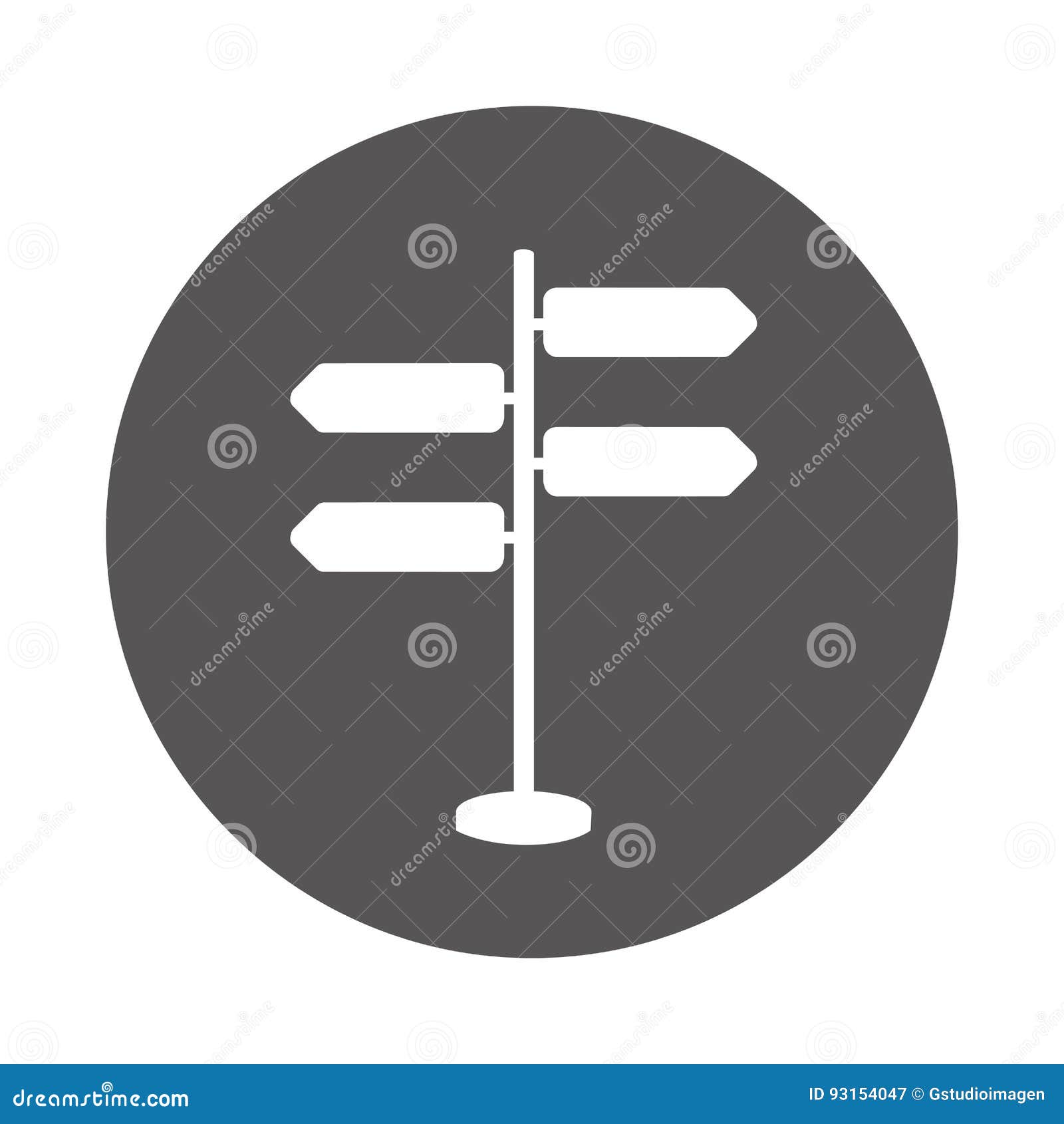 Signal with arrows icon stock vector. Illustration of board - 93154047