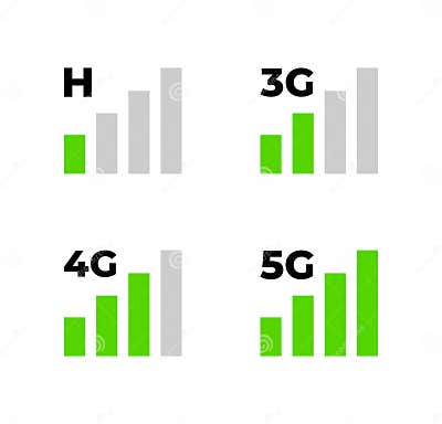 Signal Bar Vector Icon Set. Progress of a Signal Bar. Mobile Phone ...