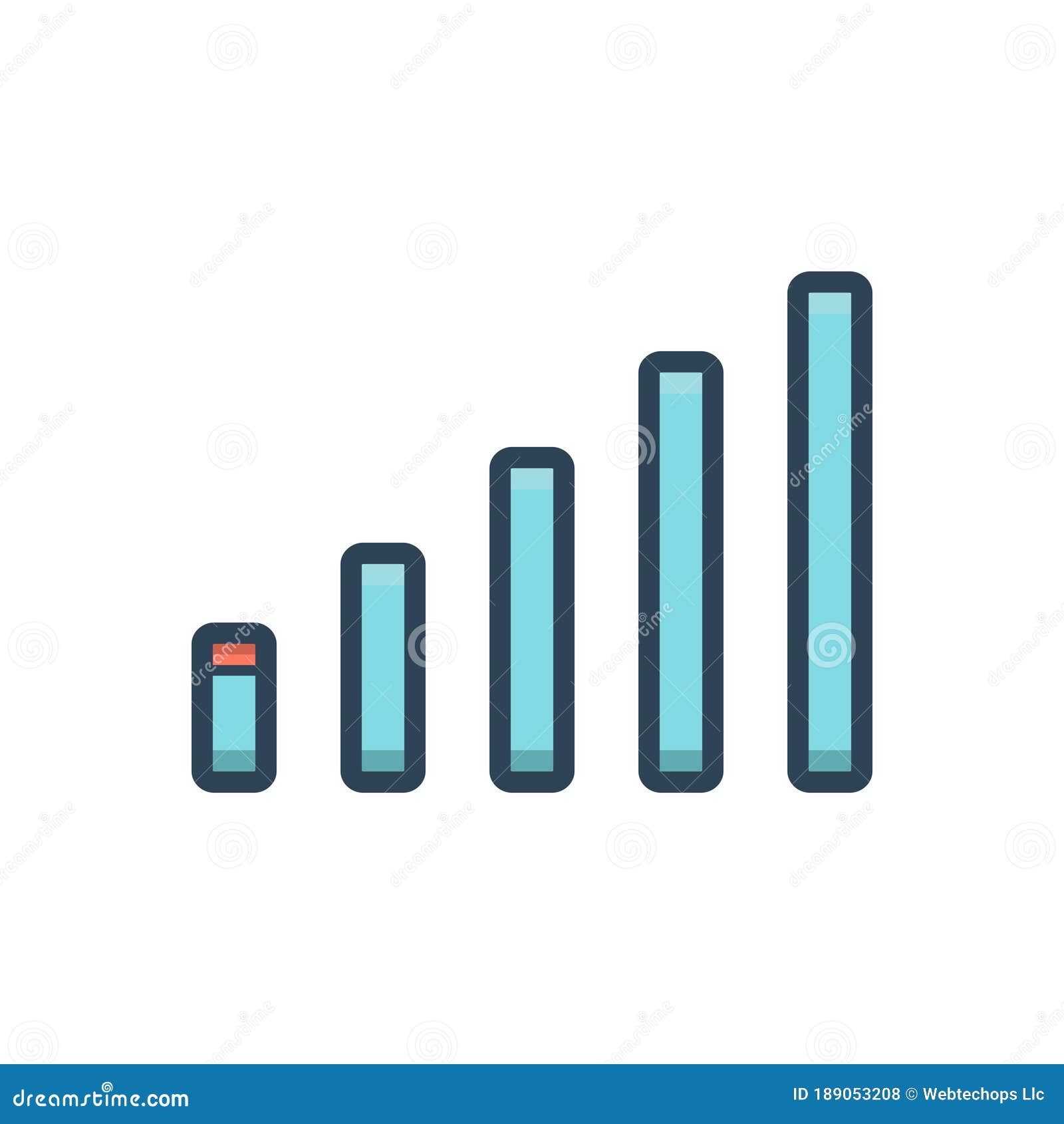Color Illustration Icon for Signal Bars, Cellphone and Network Stock ...
