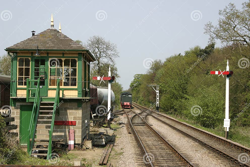 Signal Box and Train Tracks Stock Photo - Image of railway ...