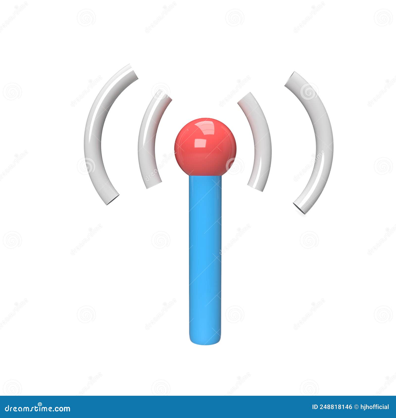 Signal 3d Model Cartoon Style. Render Illustration Stock Illustration - Illustration of computer ...