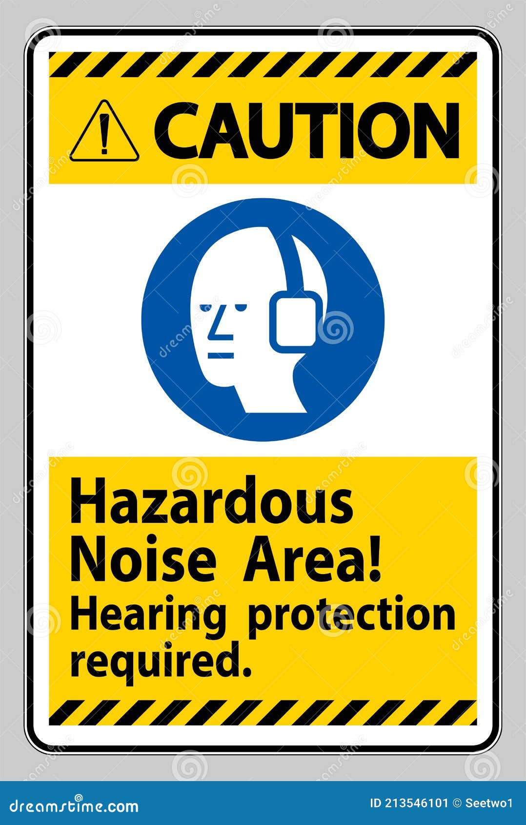 Signal De Prudence Zone De Bruit Dangereuse Protection Auditive Requise ...