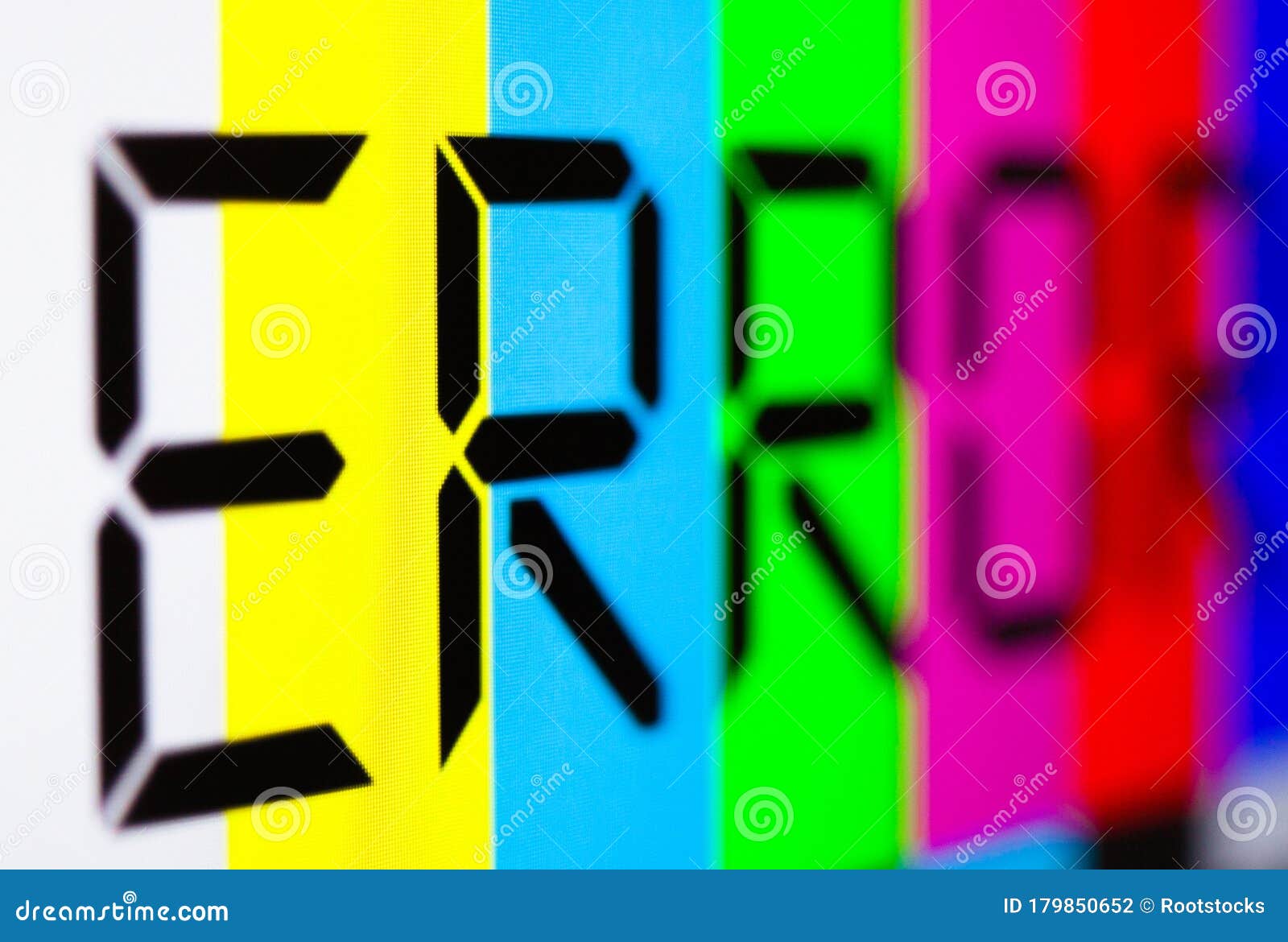 Signal Error. Test Pattern on the Screen Stock Photo - Image of damage ...