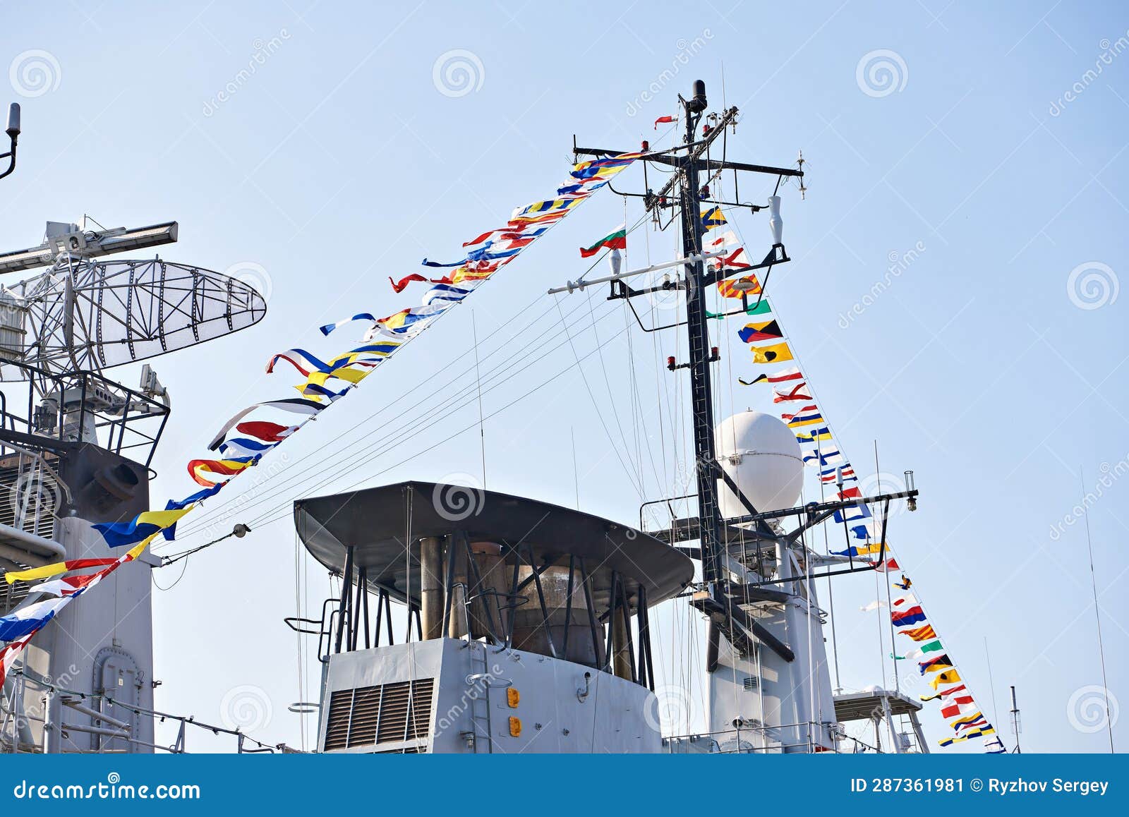 Signal Flags on a Military Ship Stock Image - Image of board, harbor ...