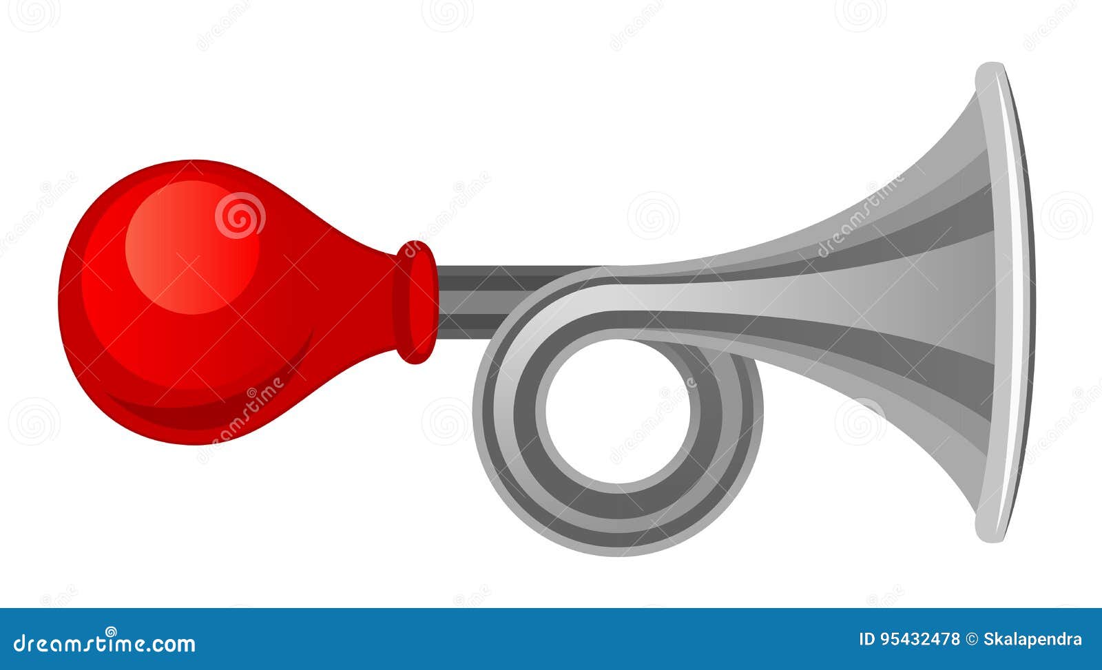 Attention Beep Trumpet Isolated. Caution Hooter. Red Triangle Road Sign ...