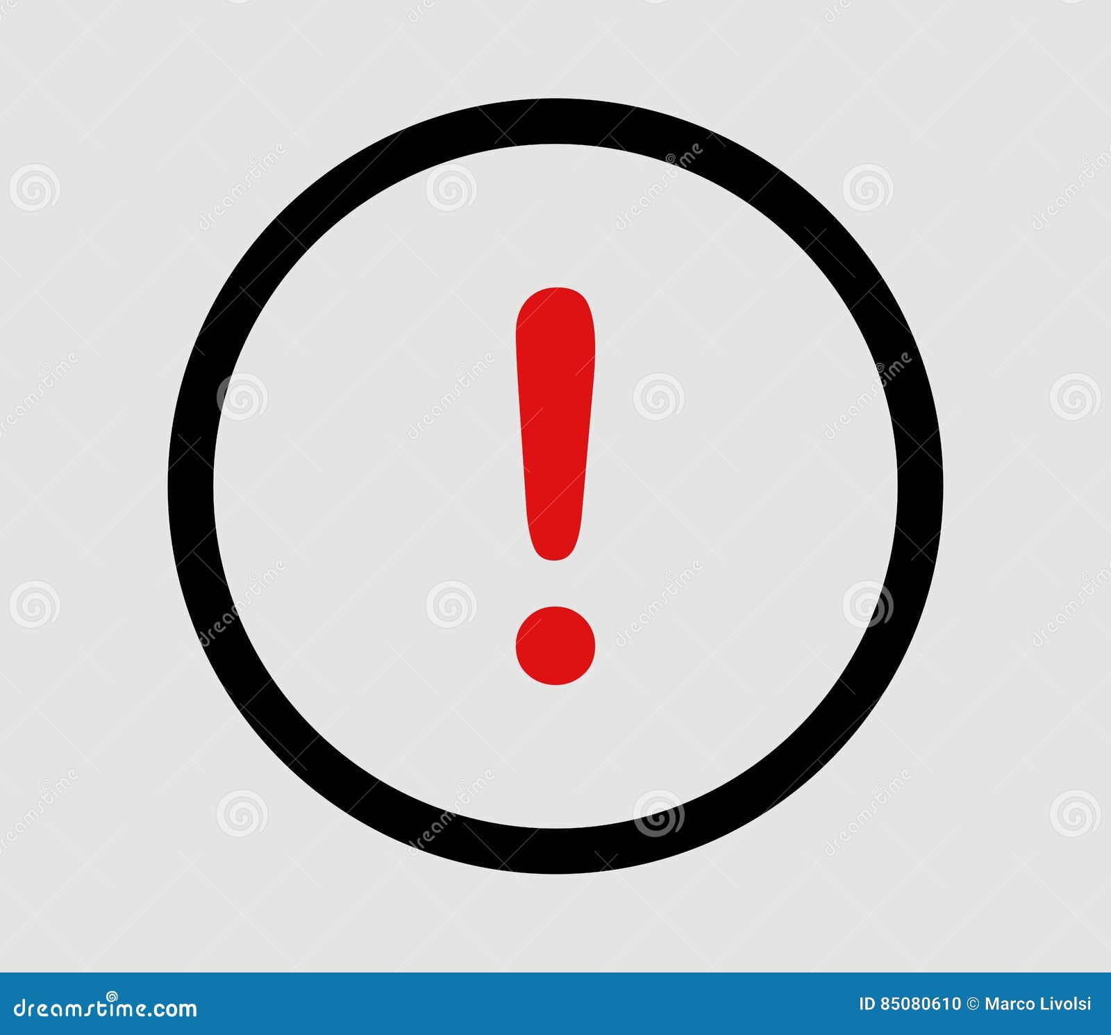 Signal Icon with Exclamation Point Illustrated Stock Illustration ...