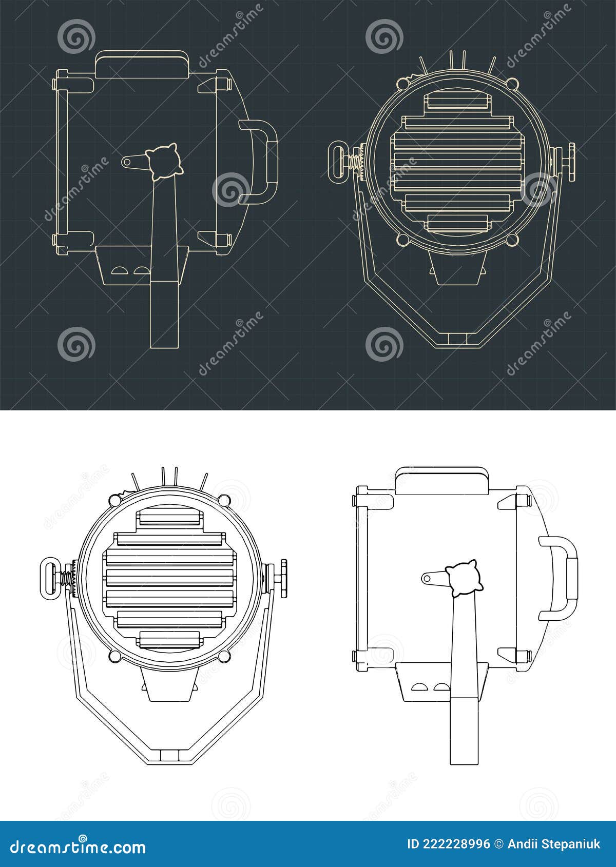 Signal Lamp blueprints stock vector. Illustration of direction - 222228996